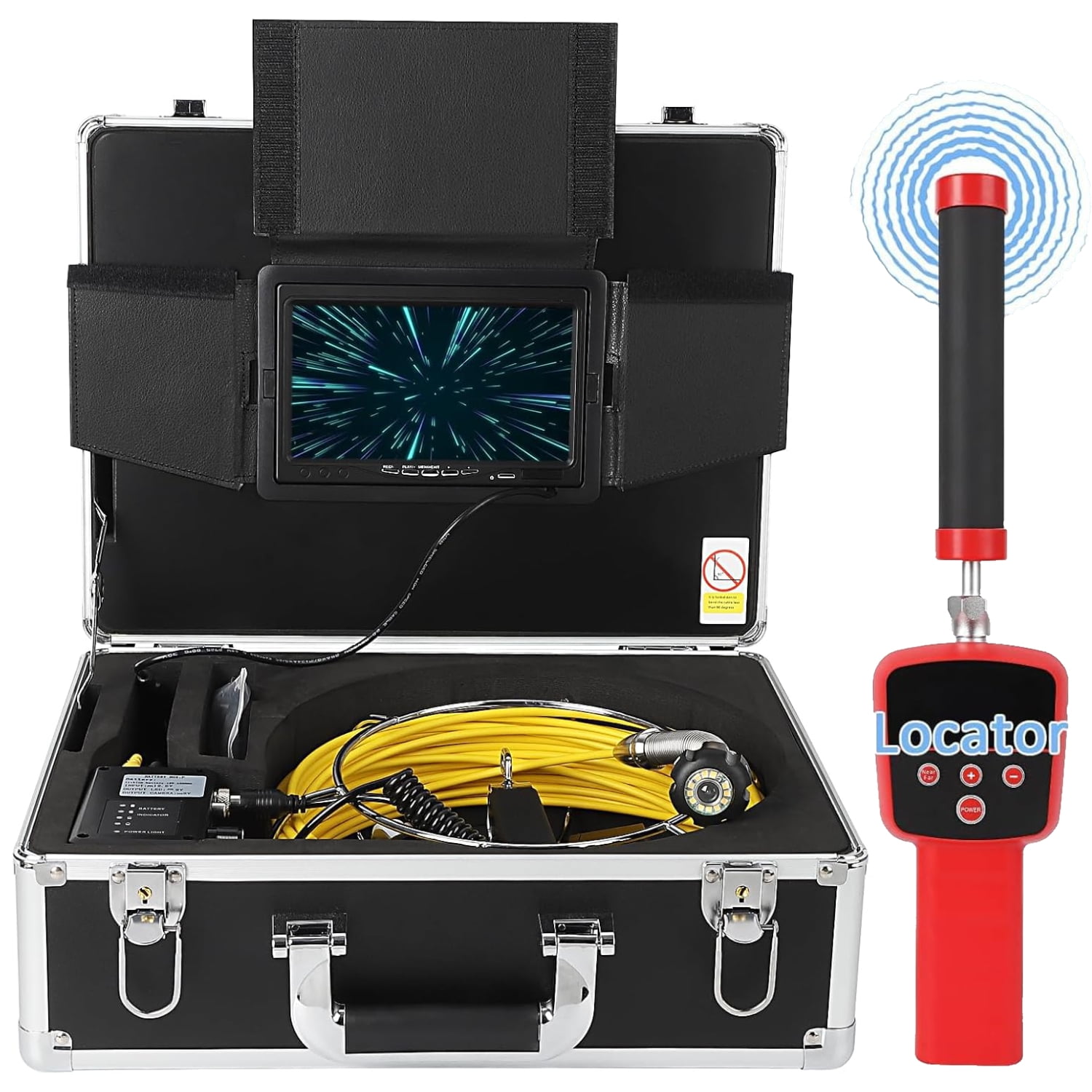 Aoile 165Ft Sewer Camera with Locator, 7" Snake Camera with DVR & 12 ...