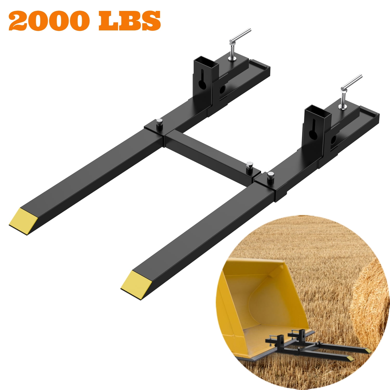 Aoile 2000lbs Clamp on Pallet Forks, 60" Heavy Duty Fork Rack with ...