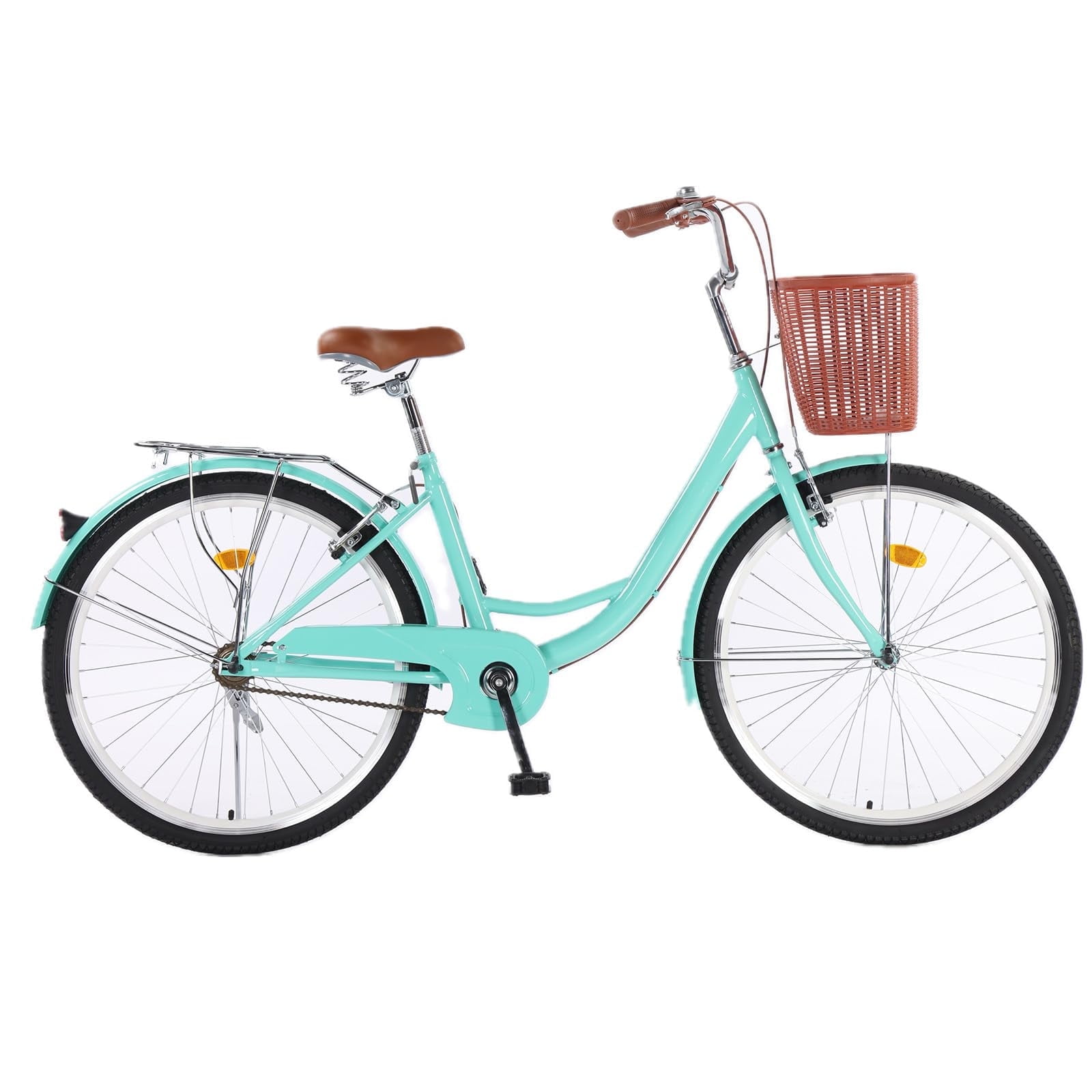Aoile 24-Inch Beach Cruiser Bike for Women – Single Speed, Step-Through ...