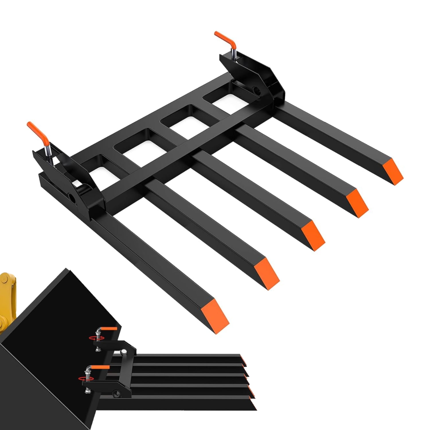 Aoile 2500lbs Clamp on Pallet Forks, Heavy Duty Pallet Forks for ...