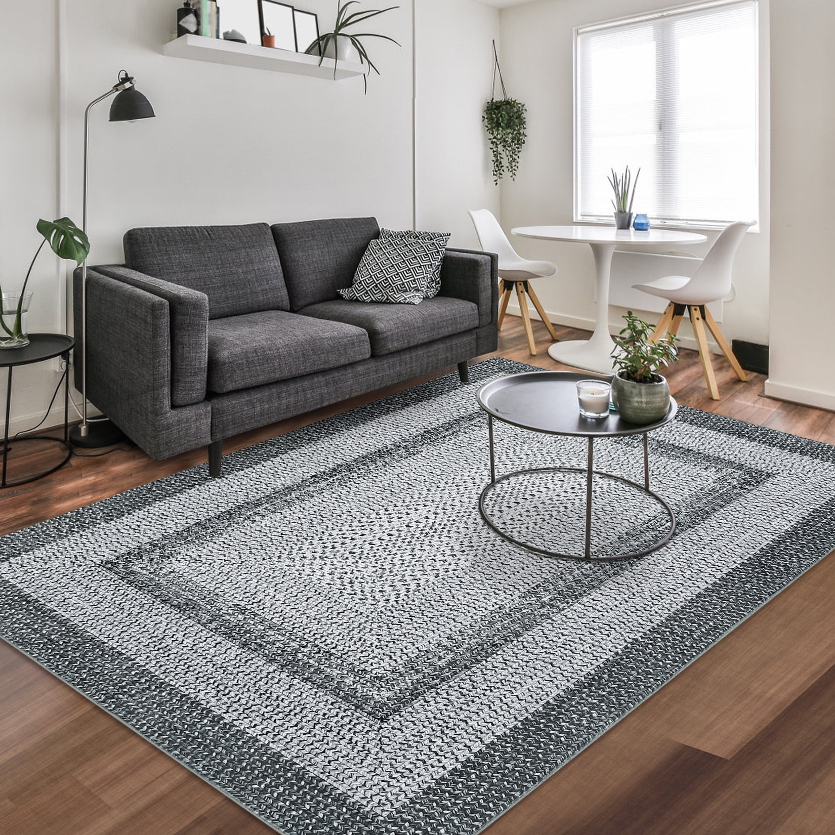 Aoile 4'x6' Washable Area Rug, Geometric Printed Rugs with Non Slip for ...