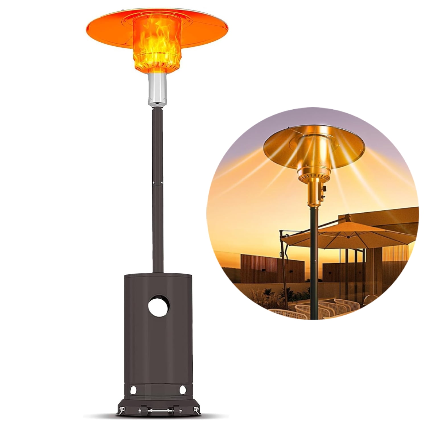 Aoile 48000 BTU Outdoor Heaters for Patios, Propane Heater Outdoor with ...