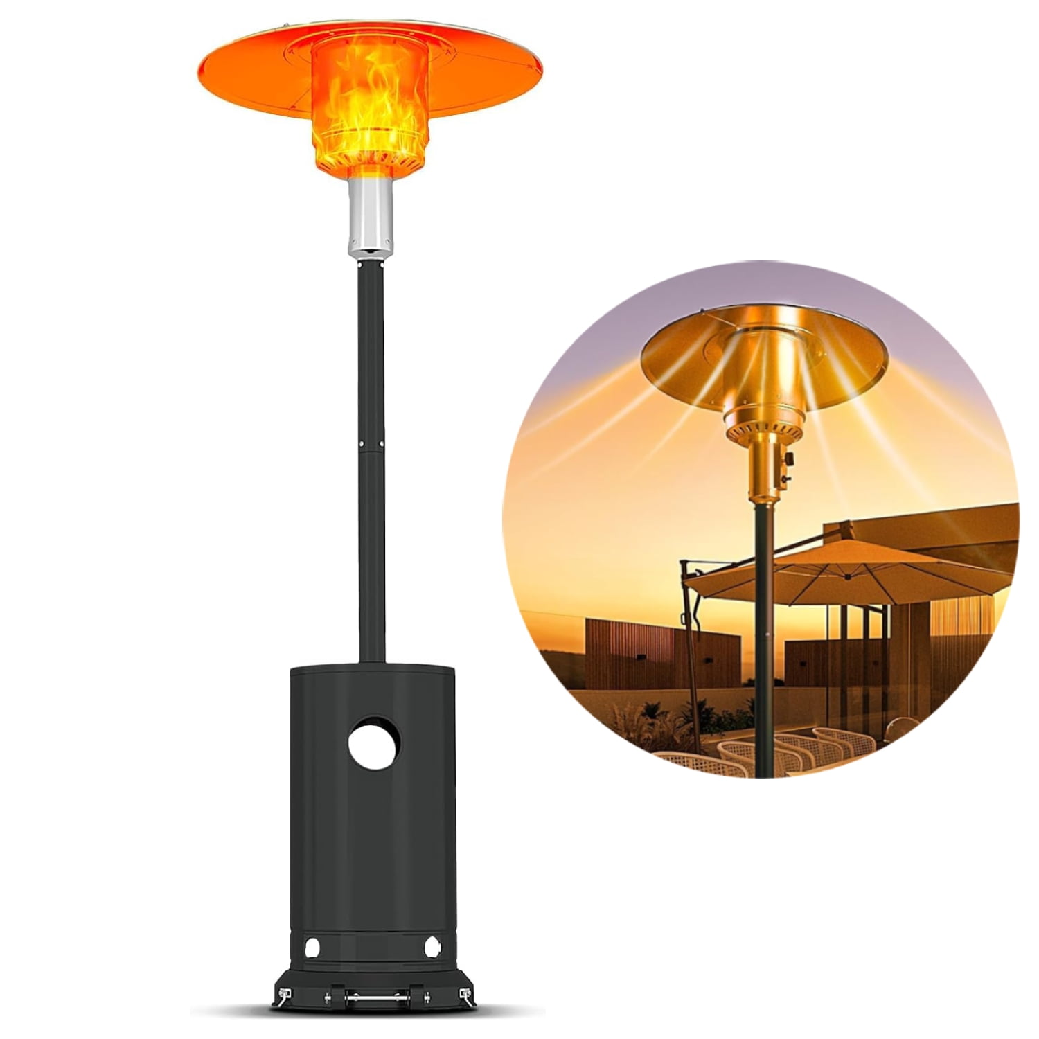 Aoile 48000 BTU Outdoor Heaters for Patios, Propane Heater Outdoor with ...