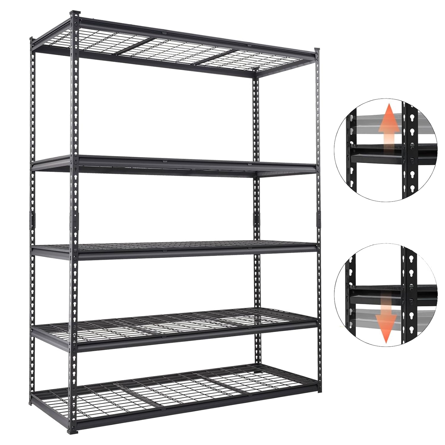 Aoile 5 Tier Heavy Duty Garage Shelving, 60" L x 24" W x 72" H, Garage ...