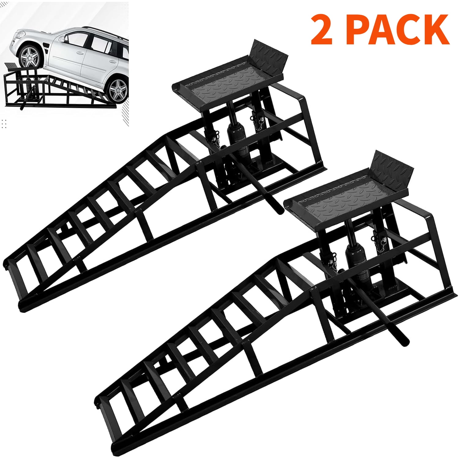 Aoile Car Ramp 2 Piece, Heavy Duty Hydraulic Automotive Ramp for Oil ...