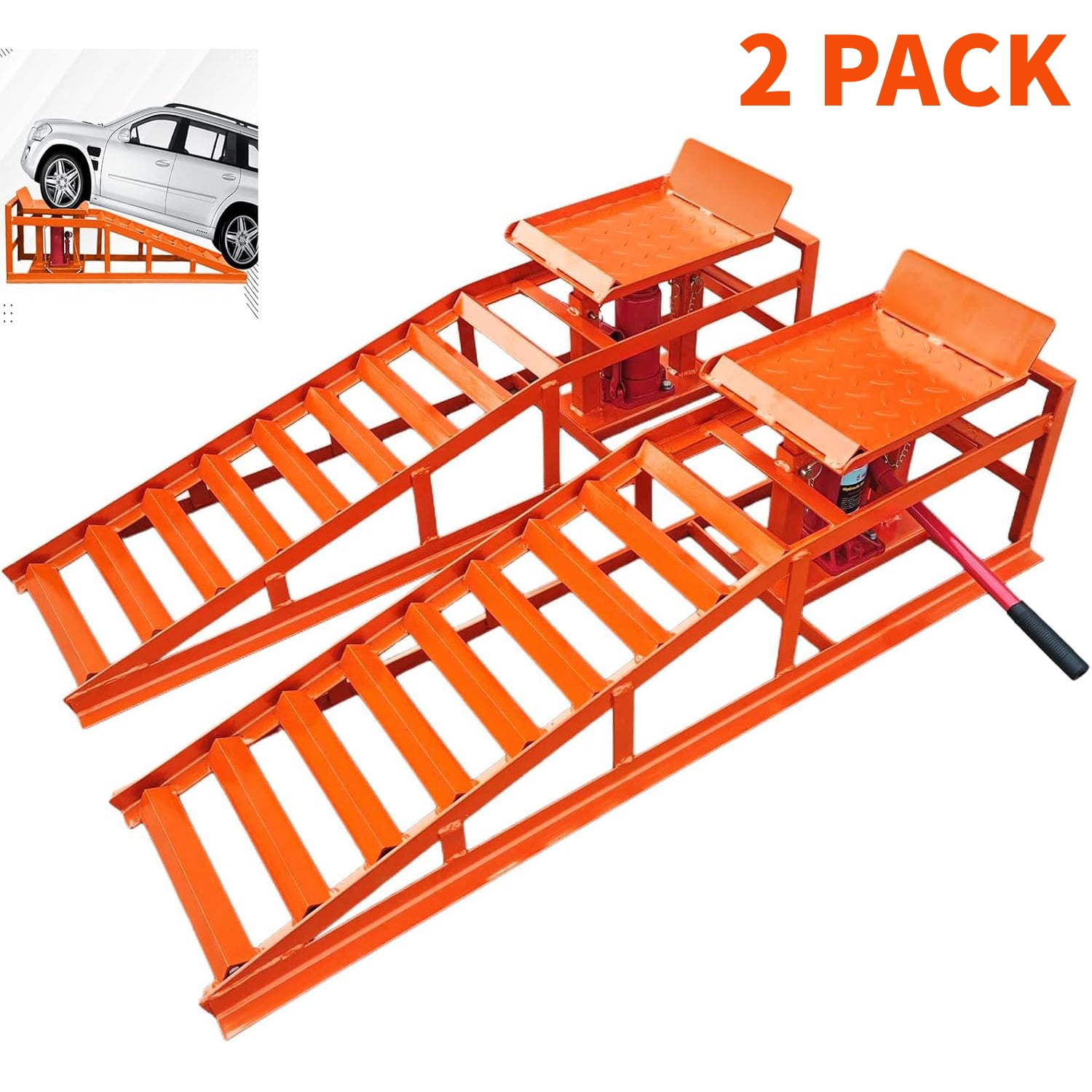 Aoile Car Ramp 2 Piece, Heavy Duty Hydraulic Automotive Ramp for Oil ...
