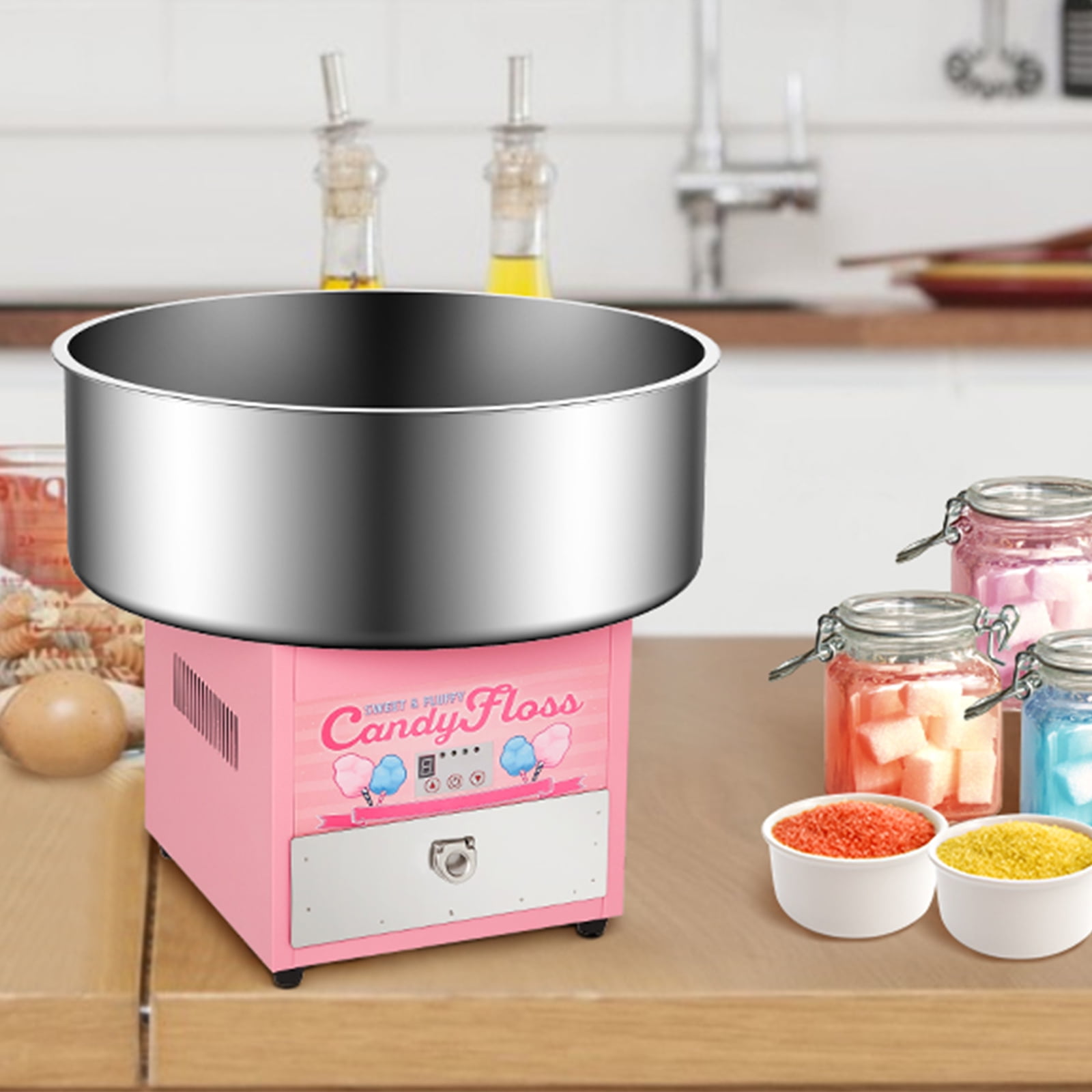 Aoile Commercial Cotton Candy Machine, 1200W Electric Candyfloss Maker with 20.5" Stainless ...