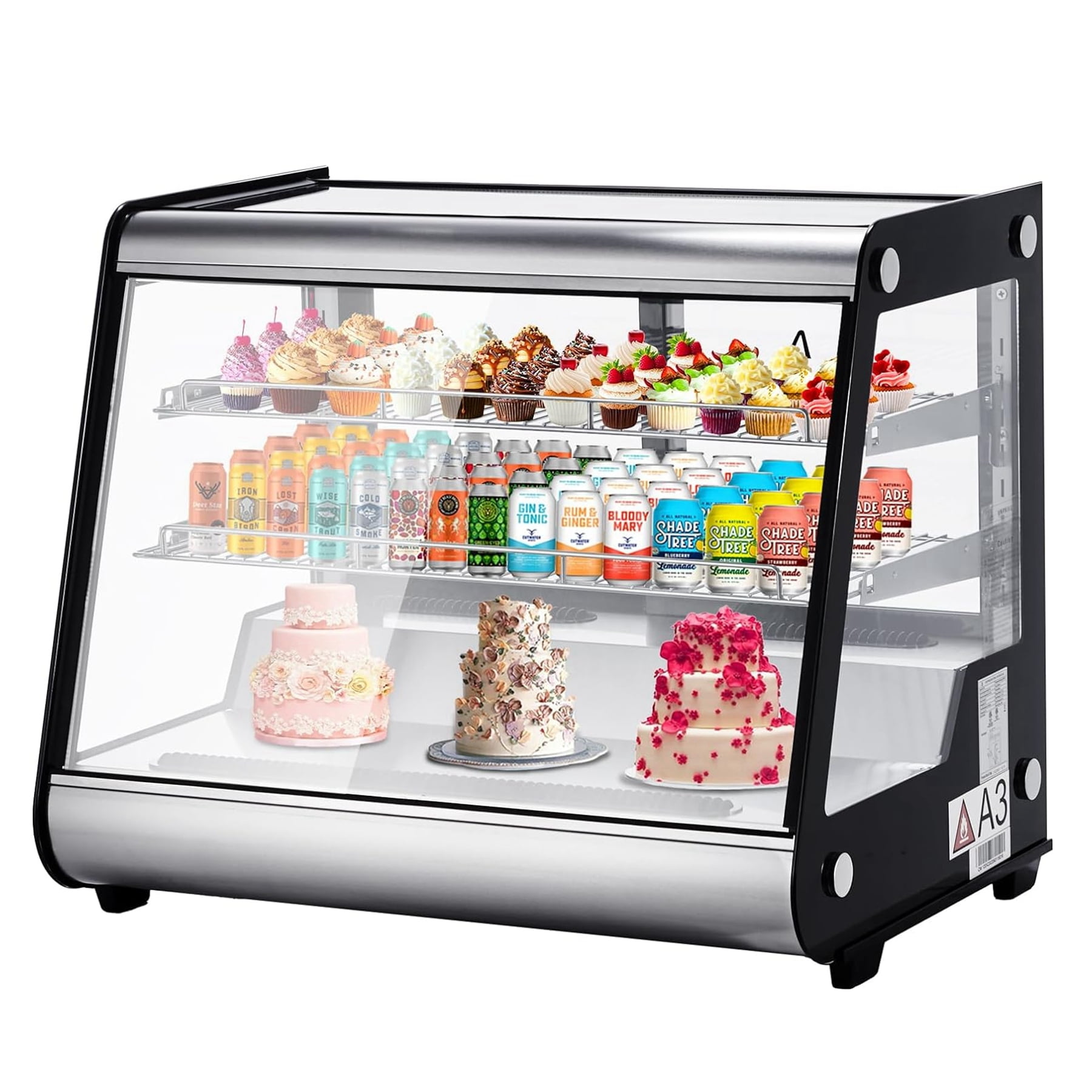Aoile Commercial Countertop Refrigerator Display Case 5.3 Cu. Ft with ...