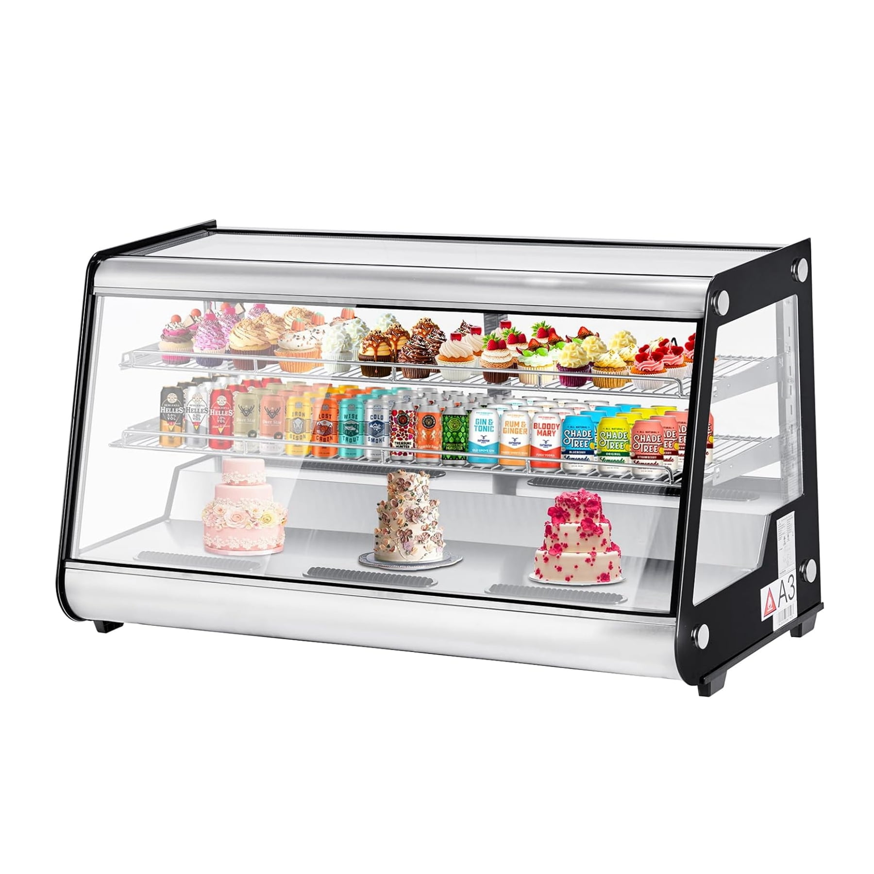 Aoile Commercial Countertop Refrigerator Display Case 8.1 Cu. Ft with ...