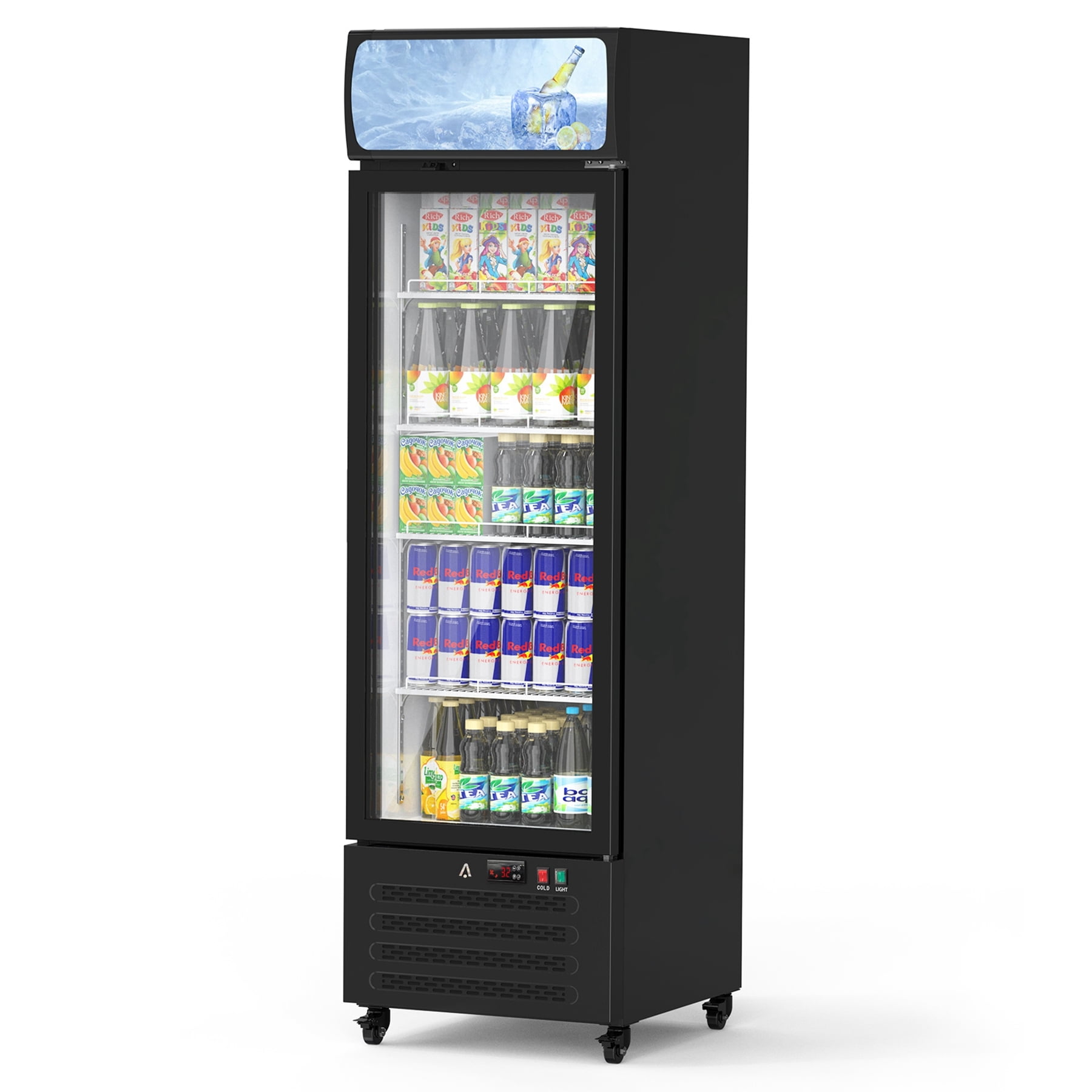 Aoile Commercial Display Refrigerator 11.3 Cu.Ft, Glass Door Upright ...