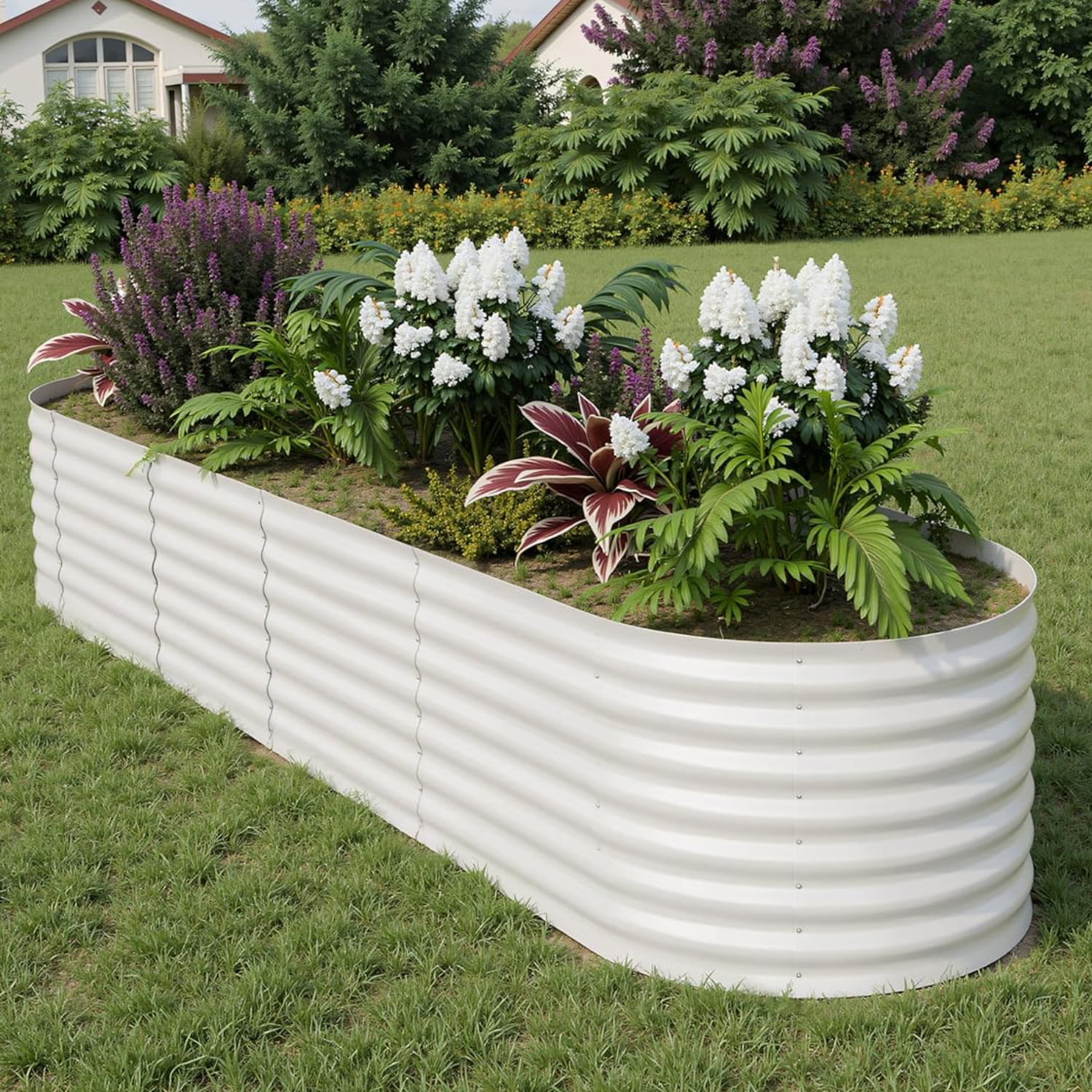 Aoile Raised Garden Bed Outdoor, 2x8x2 Ft Large Metal Planter Box for ...