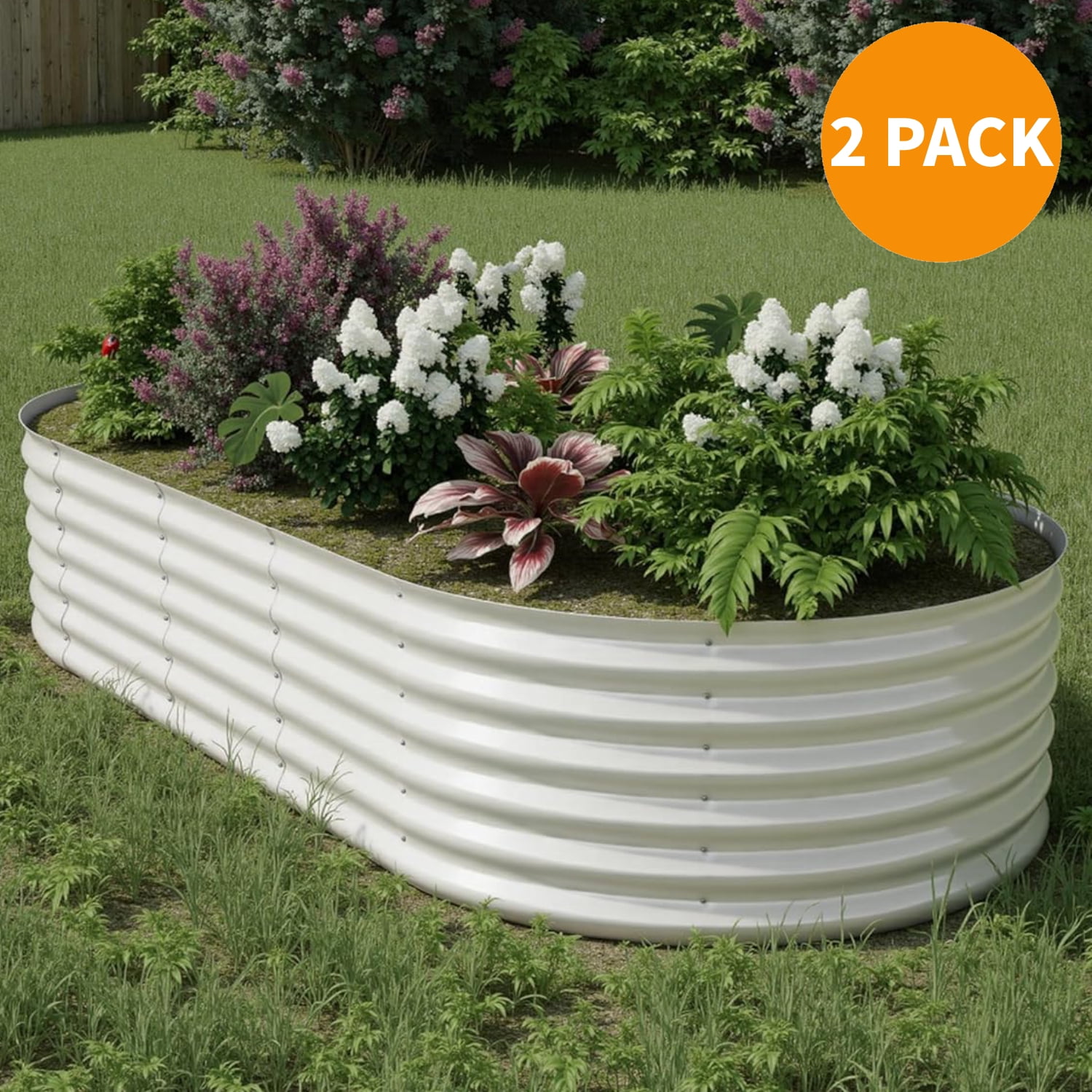 Aoile Raised Garden Bed Outdoor, 4x8x1.5 Ft Large Metal Planter Box for ...