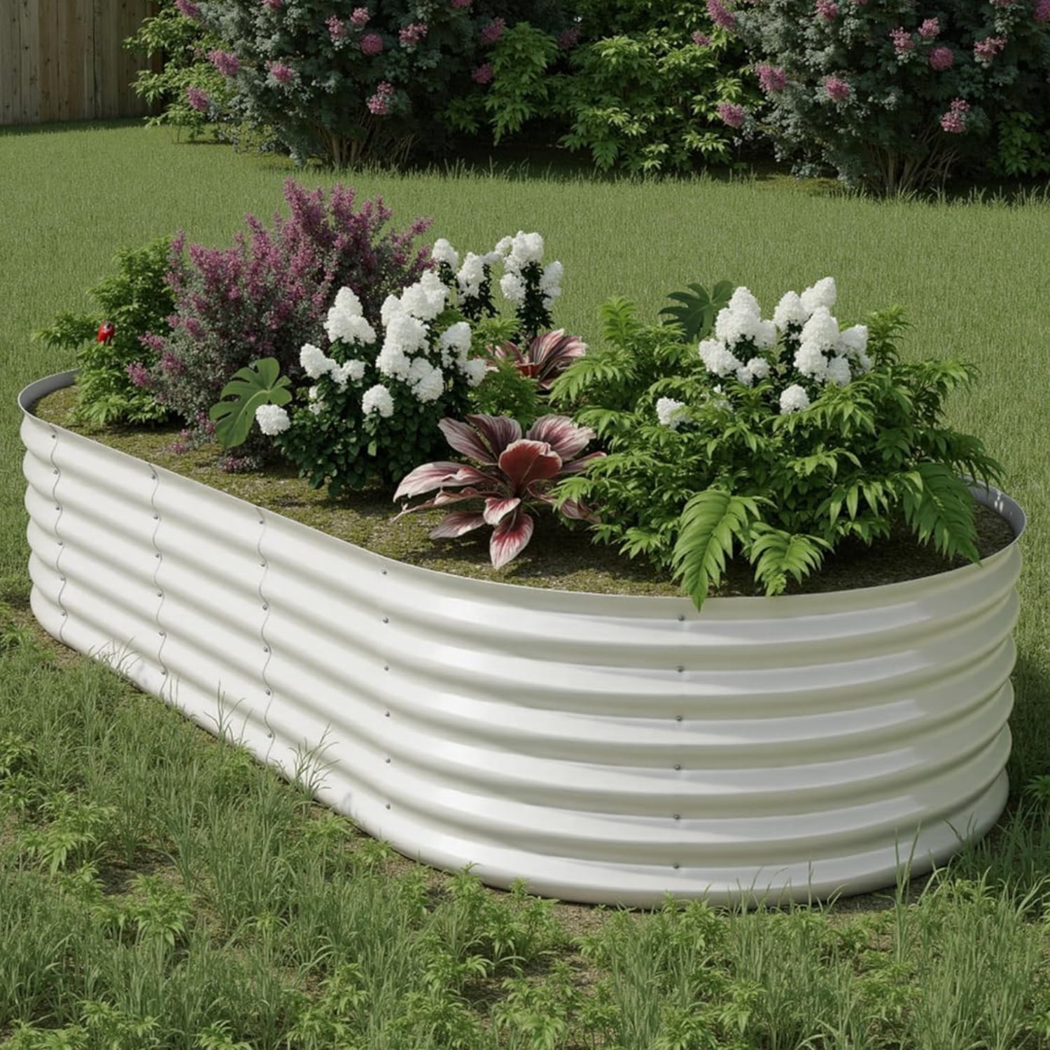 Aoile Raised Garden Bed Outdoor, 4x8x1.5 Ft Large Metal Planter Box for ...