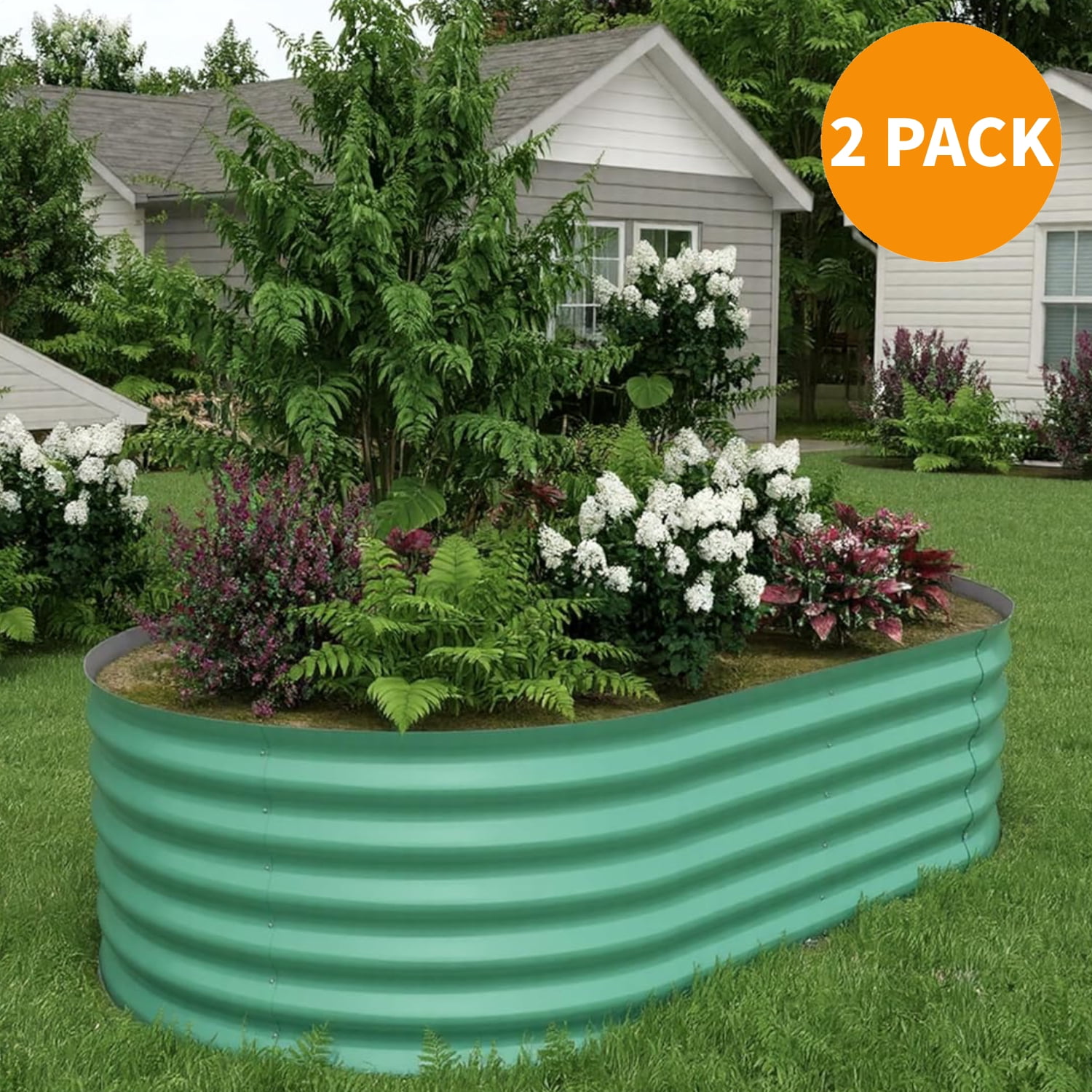 Aoile Raised Garden Bed Outdoor, 4x8x1.5 Ft Large Metal Planter Box for ...