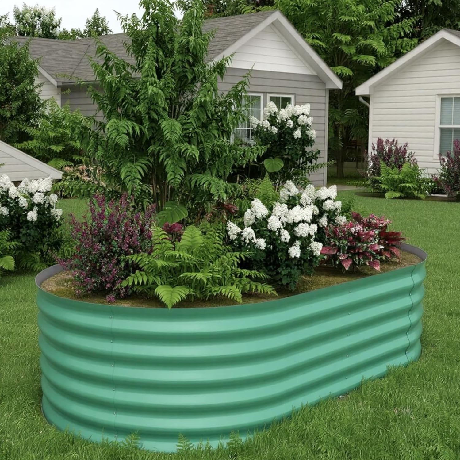 Aoile Raised Garden Bed Outdoor, 4x8x1.5 Ft Large Metal Planter Box for ...