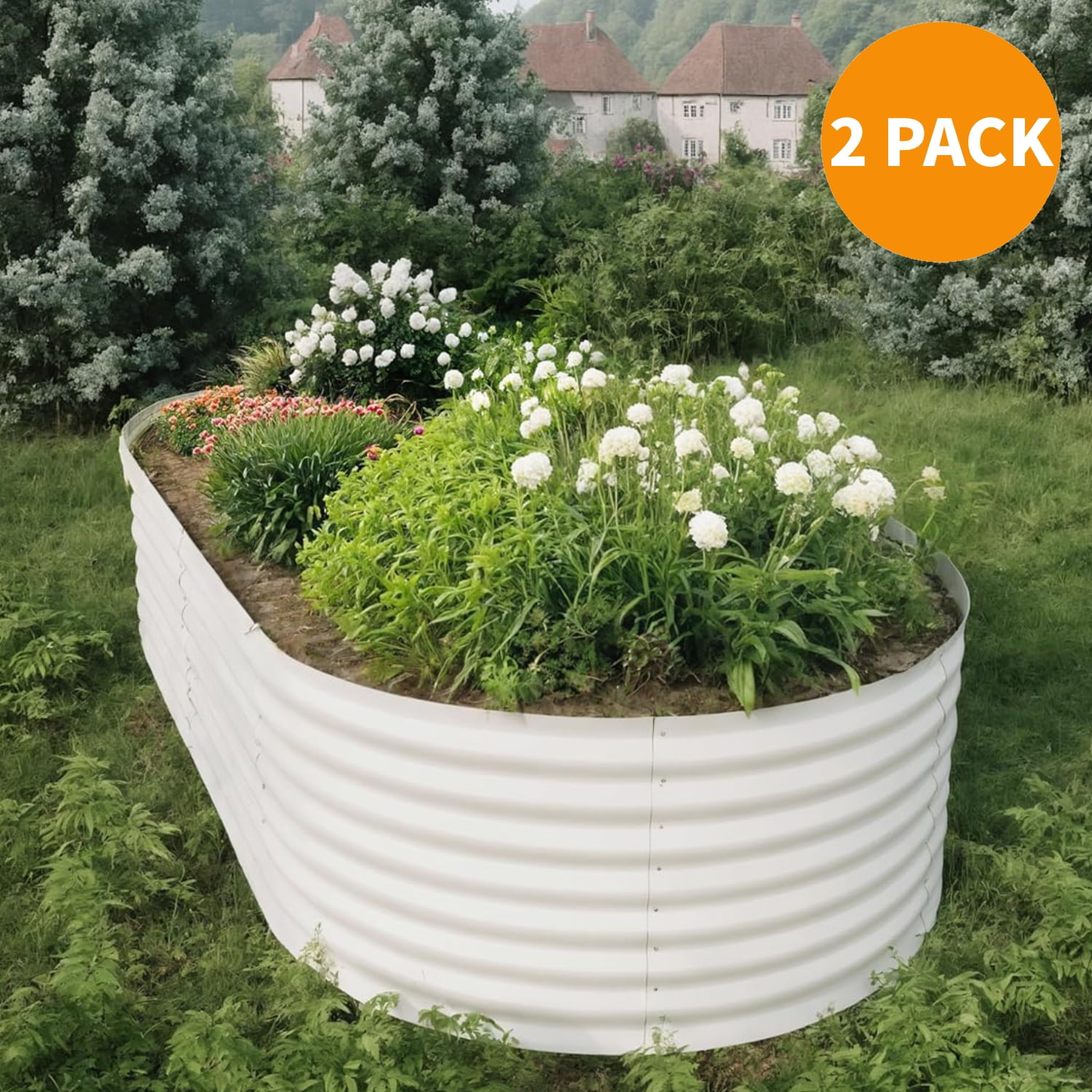 Aoile Raised Garden Bed Outdoor, 4x8x2 Ft Large Metal Planter Box for ...