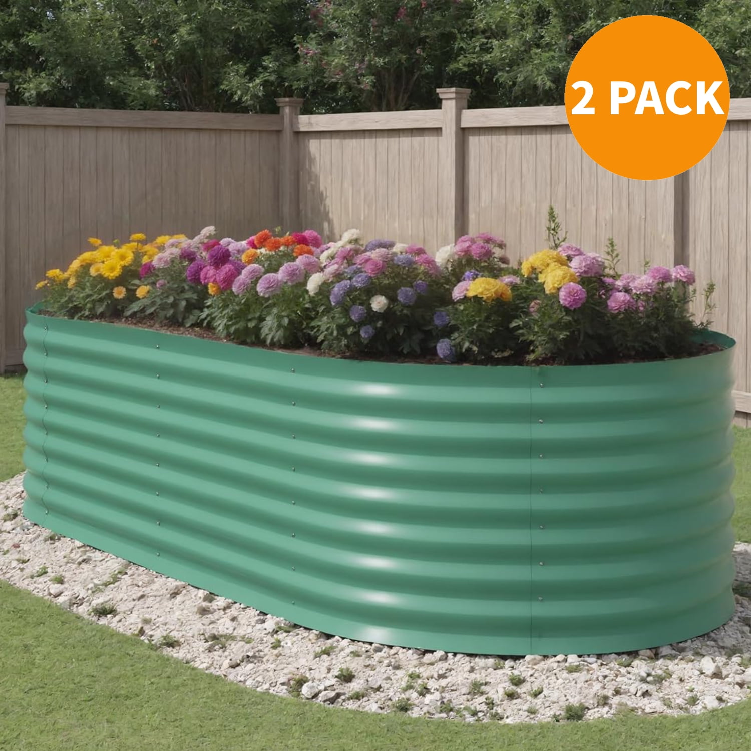 Aoile Raised Garden Bed Outdoor, 4x8x2 Ft Large Metal Planter Box for ...