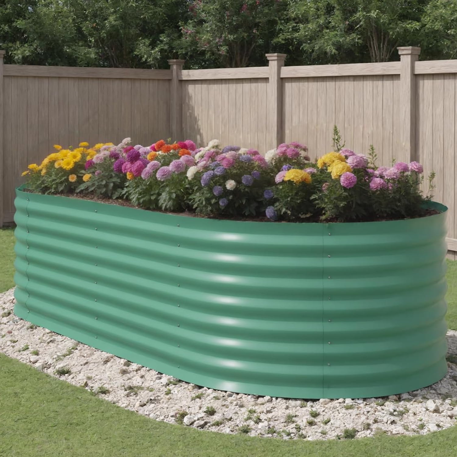 Aoile Raised Garden Bed Outdoor, 4x8x2 Ft Large Metal Planter Box for ...
