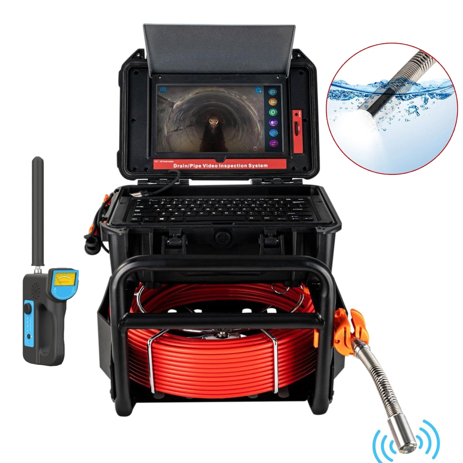 Aoile Sewer Camera with Locator, 10.1" Drain Camera with 30m/100ft ...