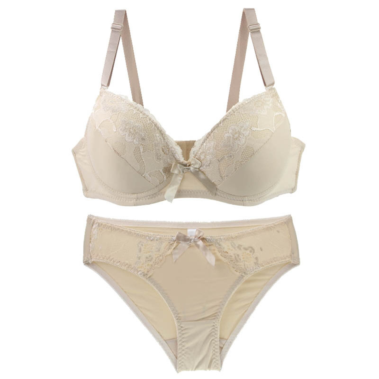 Aoiroe 2 Piece Bra and Panty Breathable Bras Push up Bras Wireless Plus ...