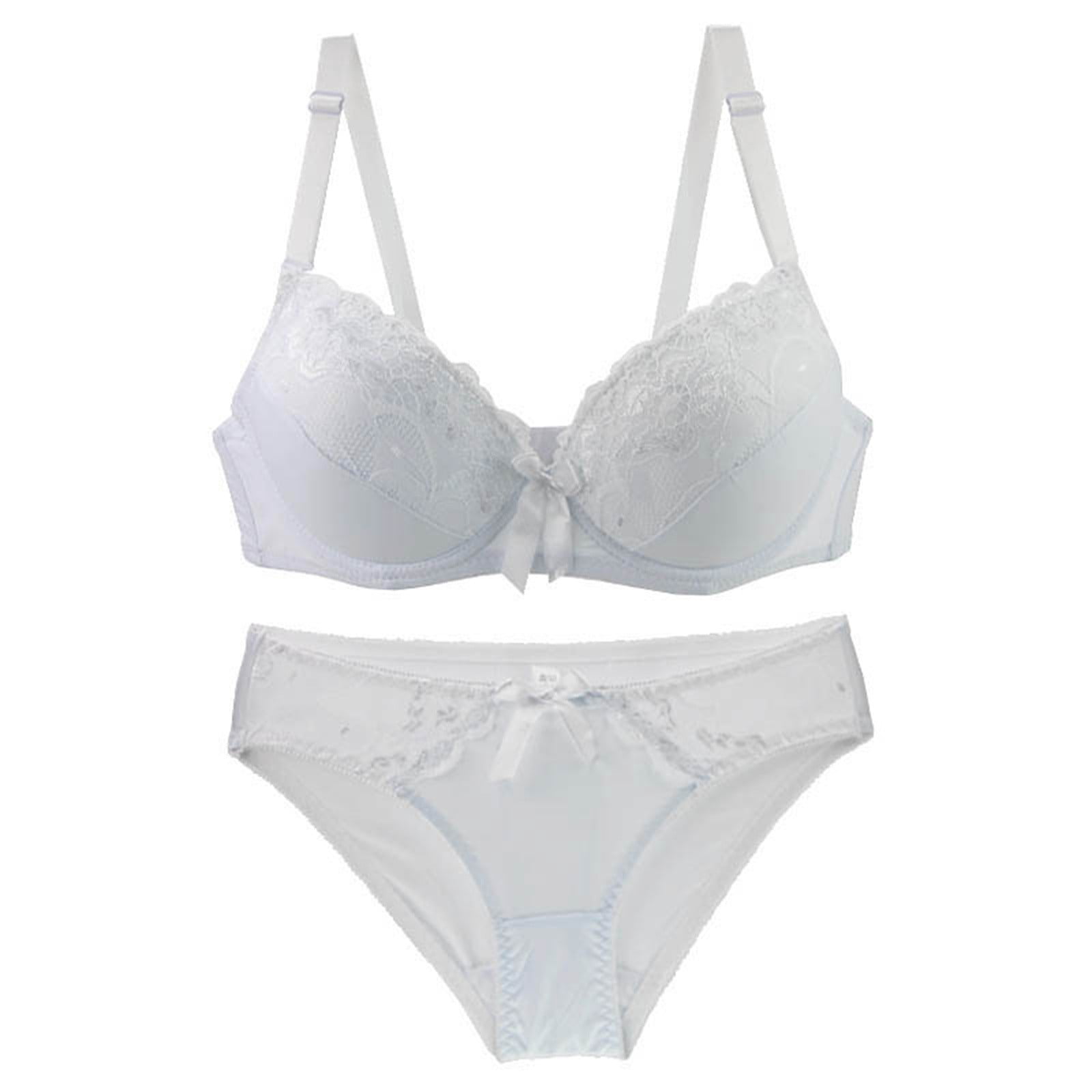 Aoiroe 2 Pieces Underwear Outfit Everyday Bra Supportive Bra Wireless ...
