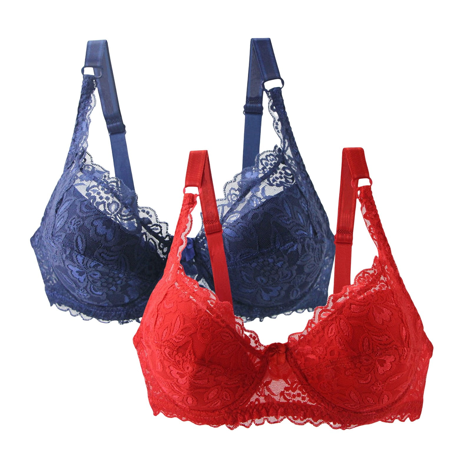 Aoiroe 2-pack Bras for Women Tshirt Brassiere Mesh Underwire No Show ...