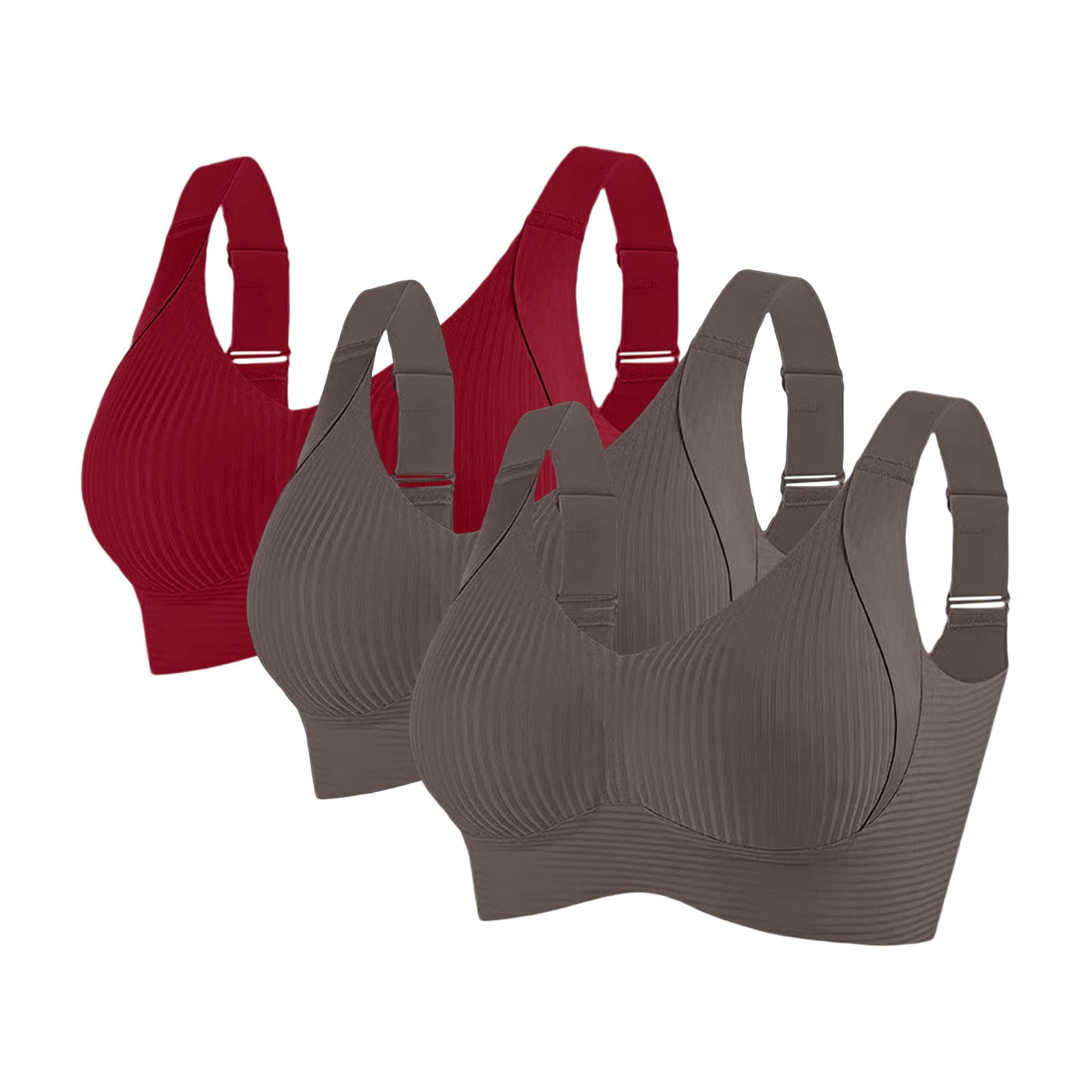 Aoiroe 3 Pack Wirefree Bra for Women Comfy Bra Wireless Bra Padded ...
