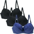 Aoiroe 3 Pack Wirefree Bra for Women Full Coverage Bralette Tshirt Bras ...