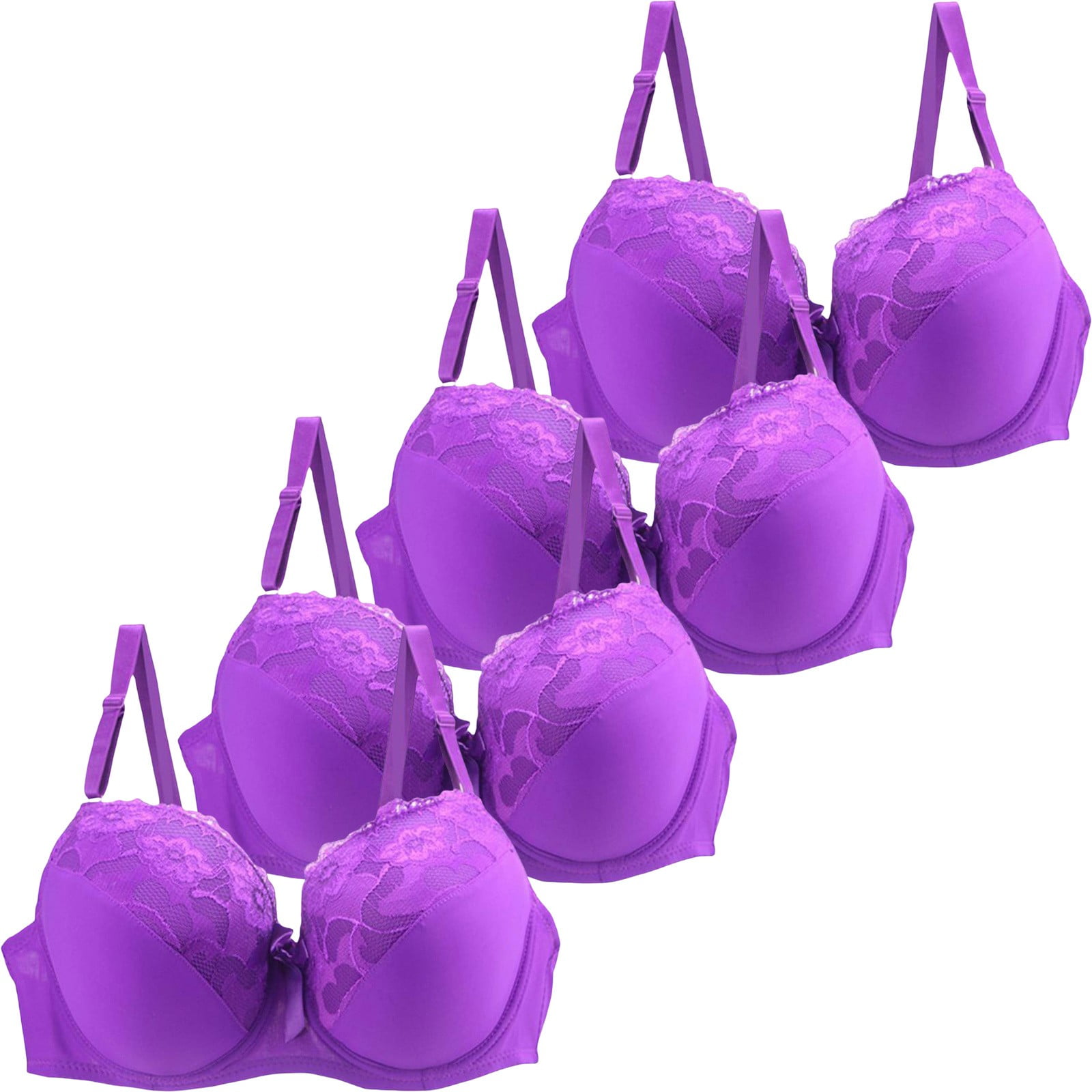 Aoiroe 4pcs Wireless Bras Set for Women Bras for Women Wireless Push up ...