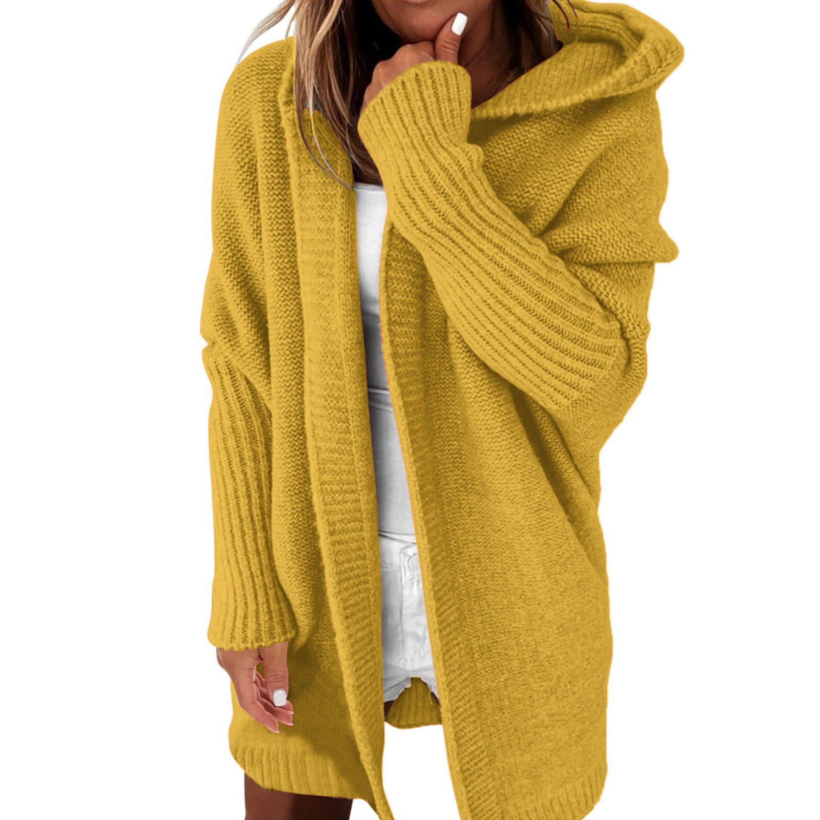 Aoiroe Casual Loose Pumpkin Knit Sweater Button Cardigans For Women ...