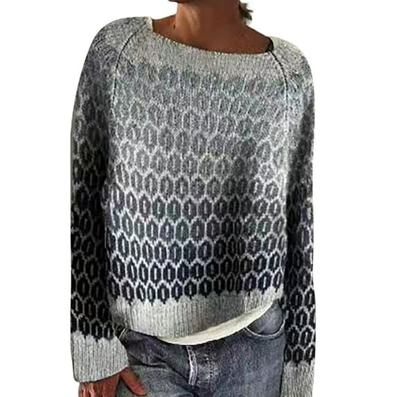 Aoiroe Fair Isle Sweaters For Women Crop Top Sweater Tight Sweaters For ...