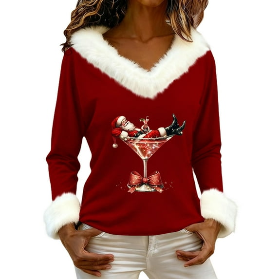 Aoiroe Fall Sweaters,Christmas Costumes For Adults,Merry Sweatshirt,V ...