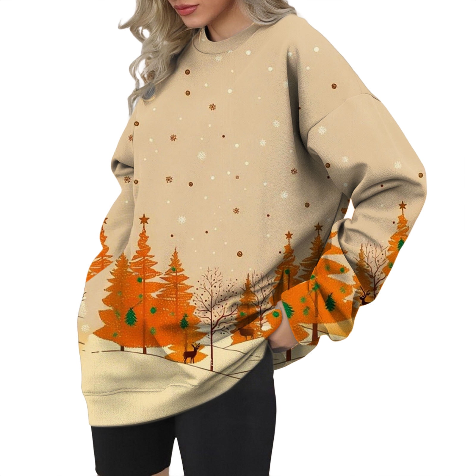 Aoiroe Fashion Clothing,Scoop Neck Long Sleeve Tops For Women,Fall ...