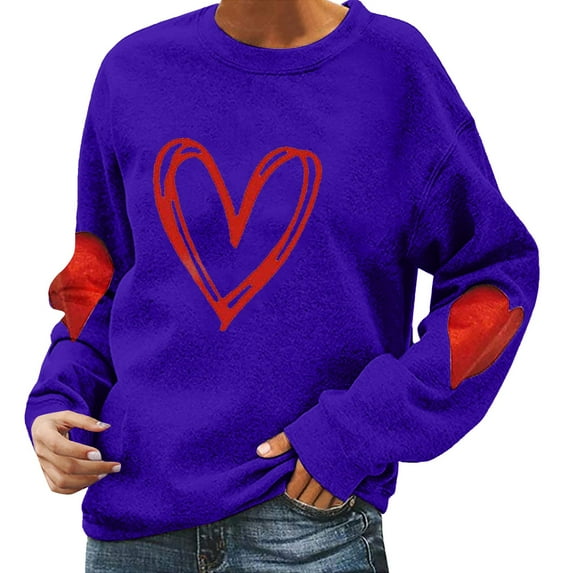 Aoiroe Long Sleeve Print Crew Neck Sweater Winter Outfits Crew Neck ...