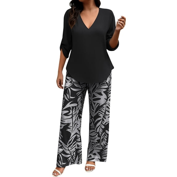 Aoiroe Pant Sets Women 2 Piece Outfits Casual Loose Short Sleeve ...