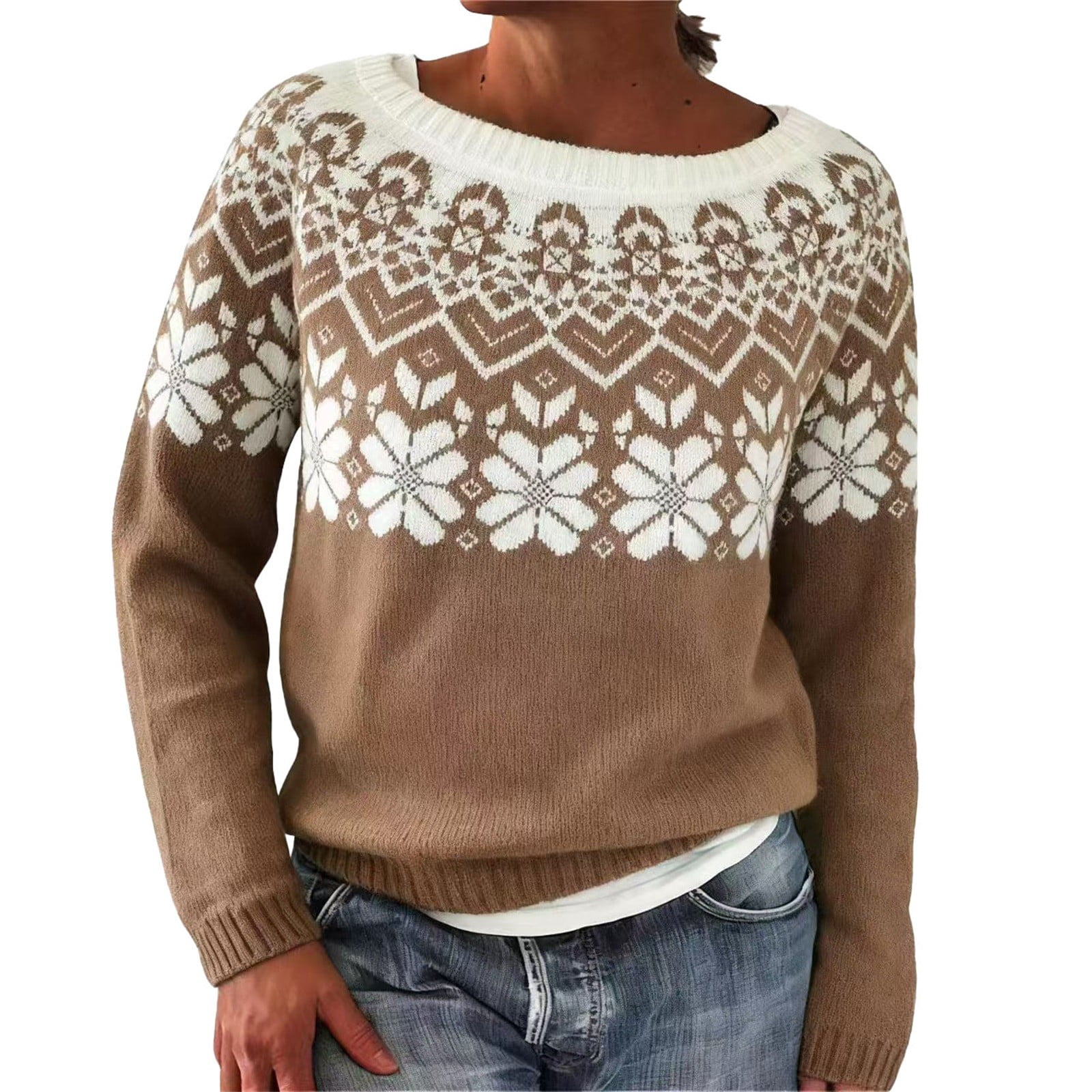 Aoiroe Women 2026 Fall Trendy Casual Sweater,Women's Long Sleeve ...