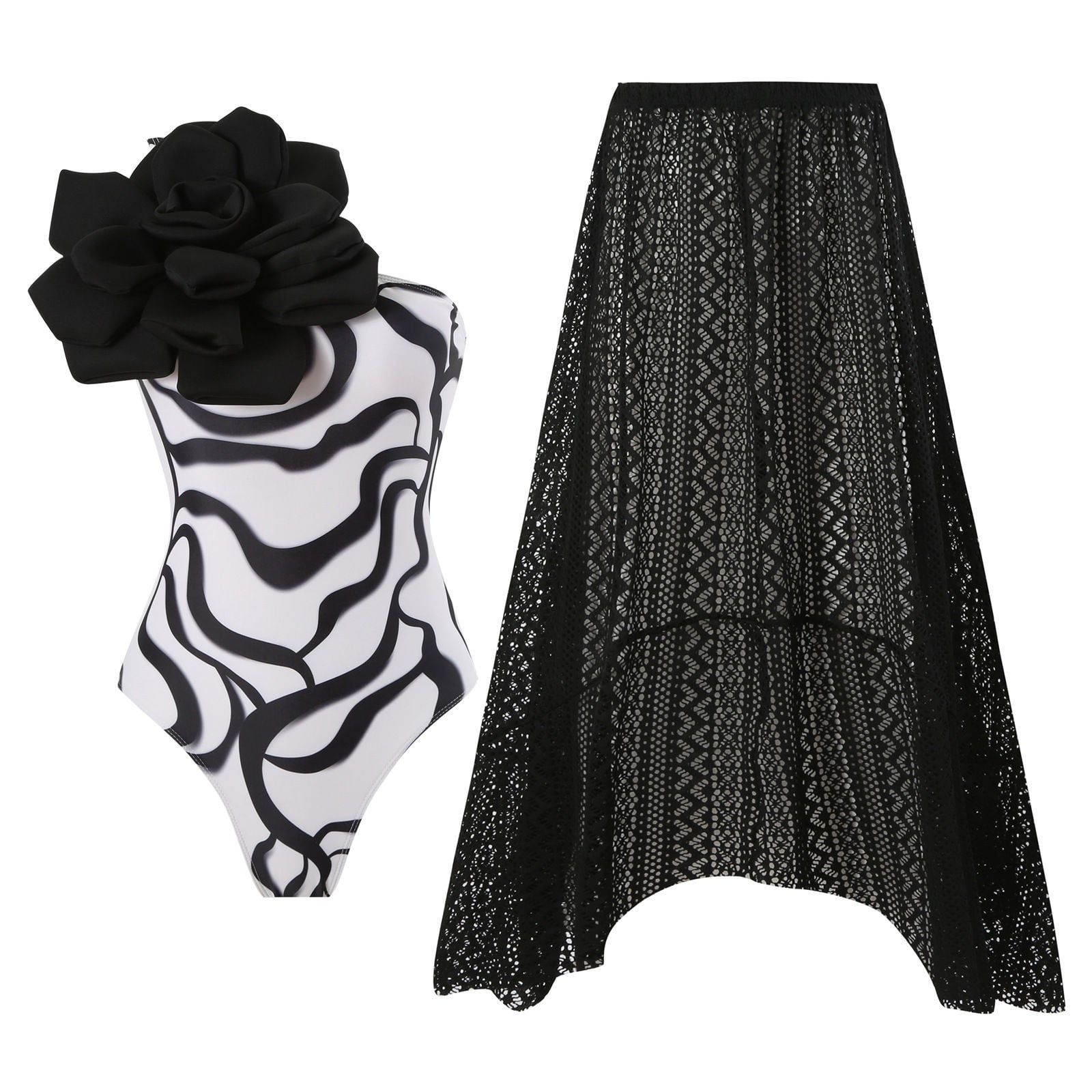 Aoiroe Women Female Skinny Big Flower Foreign Trade Bathing Bathing ...