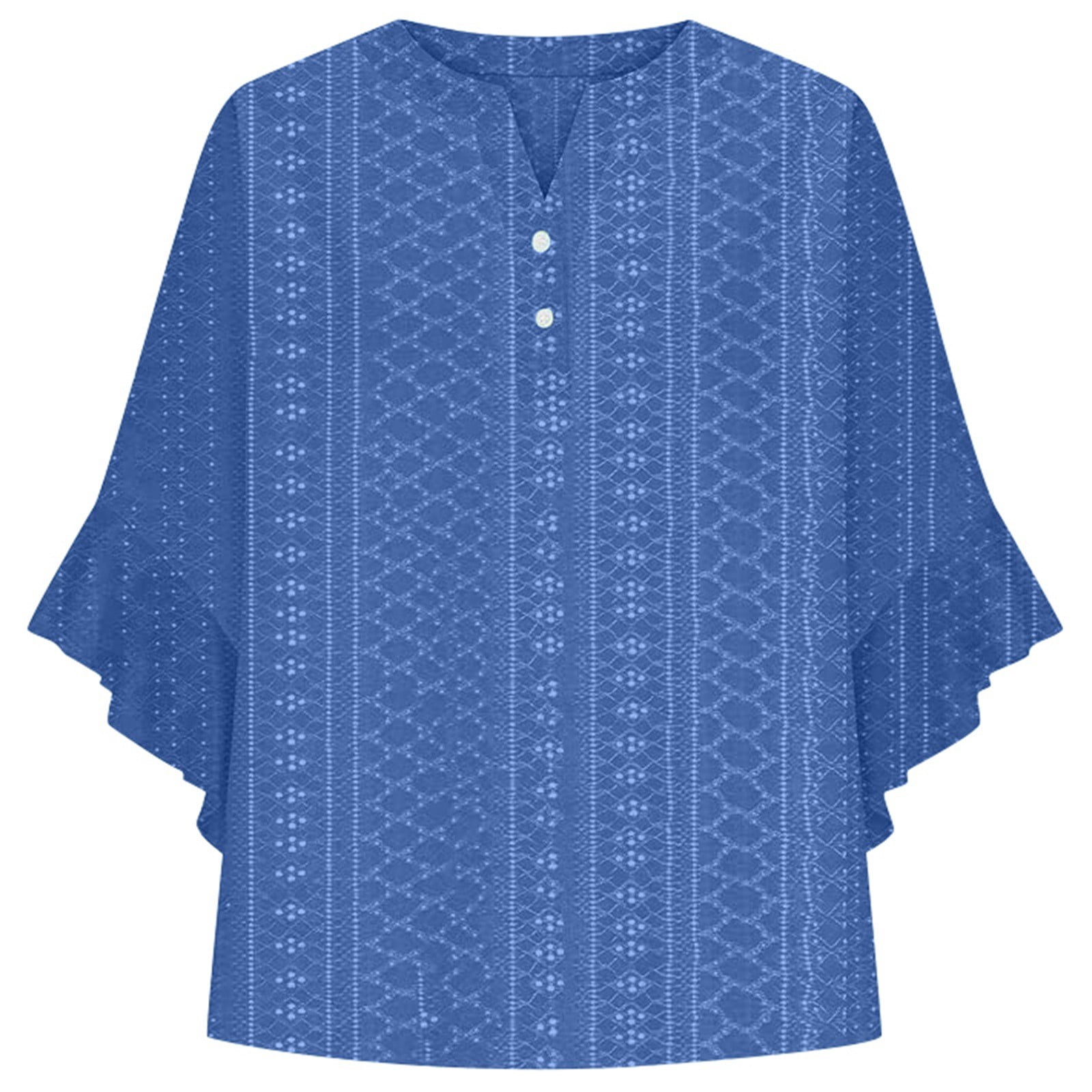Aoiroe Women Linen Button Down Shirt,V Neck Peasant Tunic Blouses Short ...
