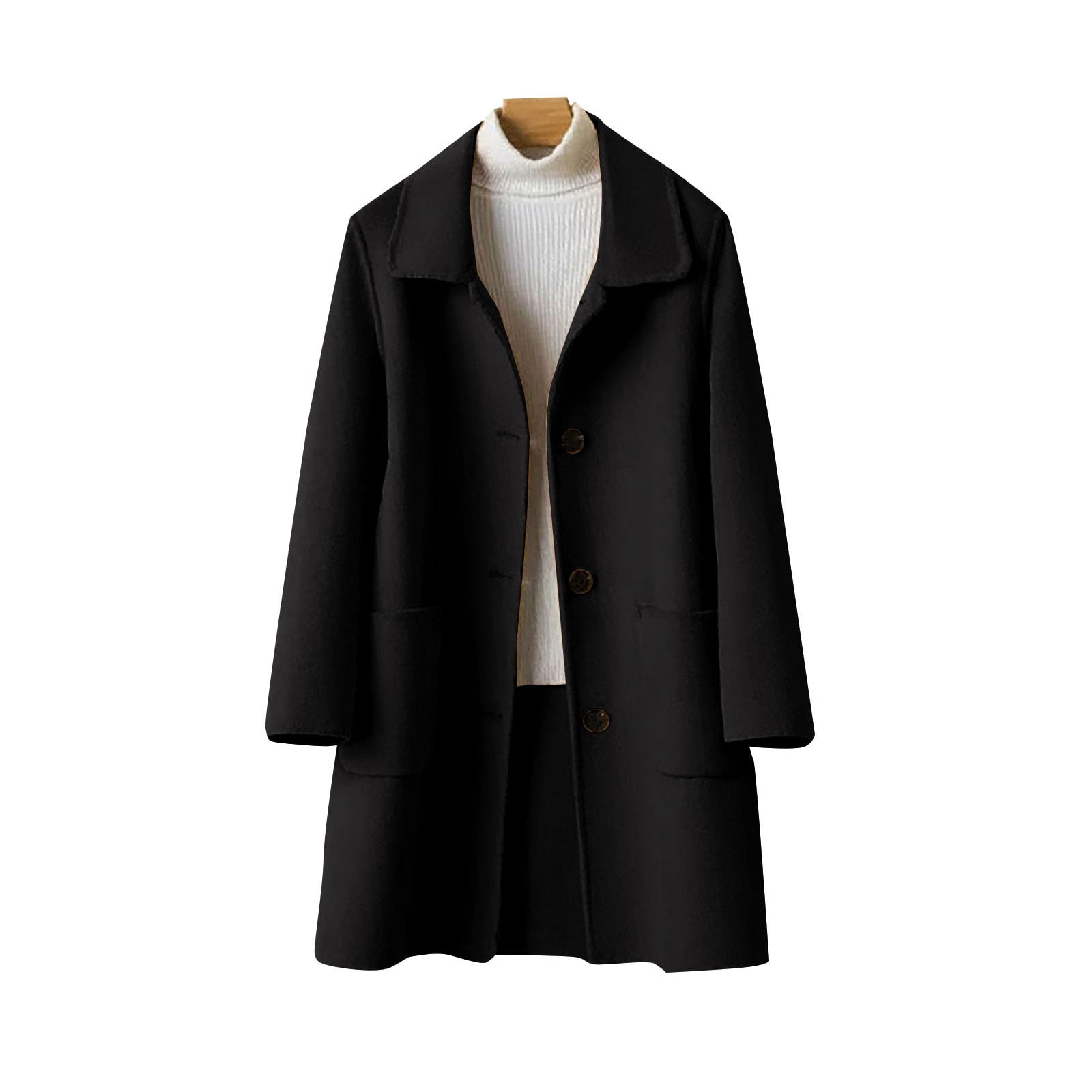 Aoiroe Women Winter Mid,Long Jackets For Women,Wool Blend Coat Women ...