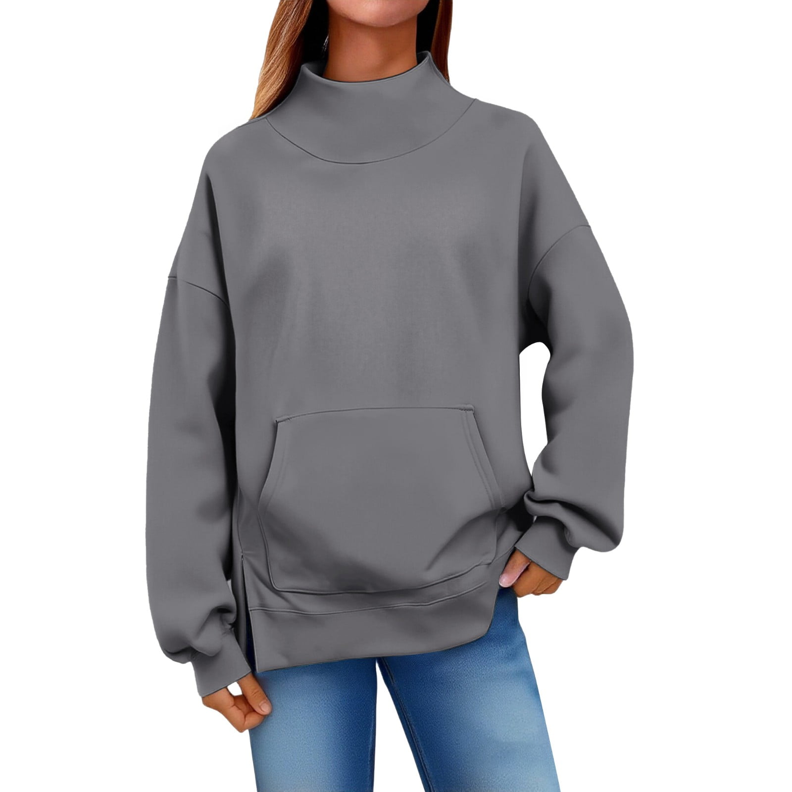 Aoiroe Women's Turtleneck Oversized Sweaters Long Pullover Winter ...