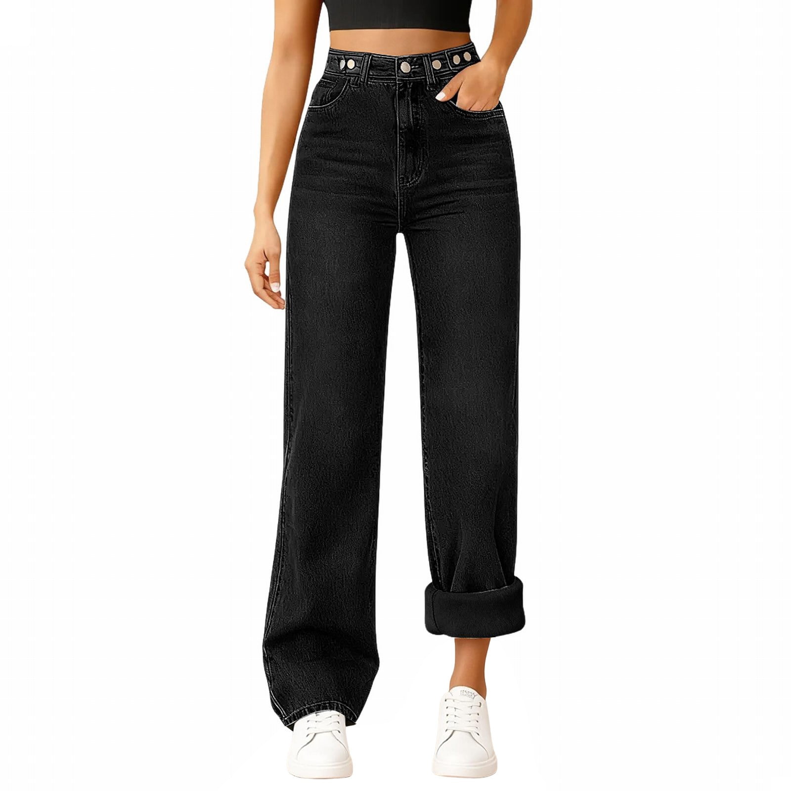Aoiroe Women's Winter Jeans Fleece Lined Jeans Thermal Thick Skinny ...