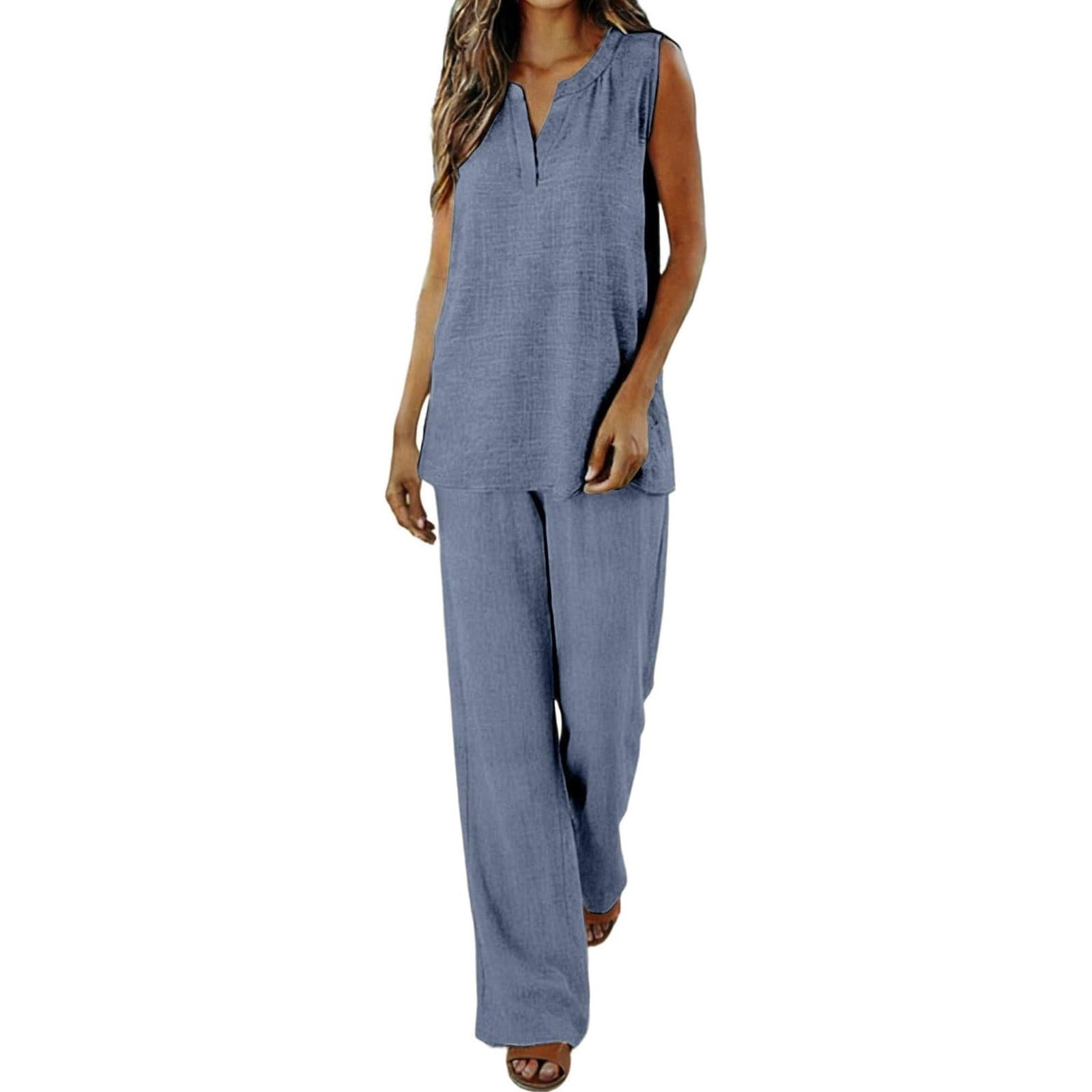 Aoiroe Womens Cotton Gauze Loungewear Sets,Tracksuits Matching Outfit ...