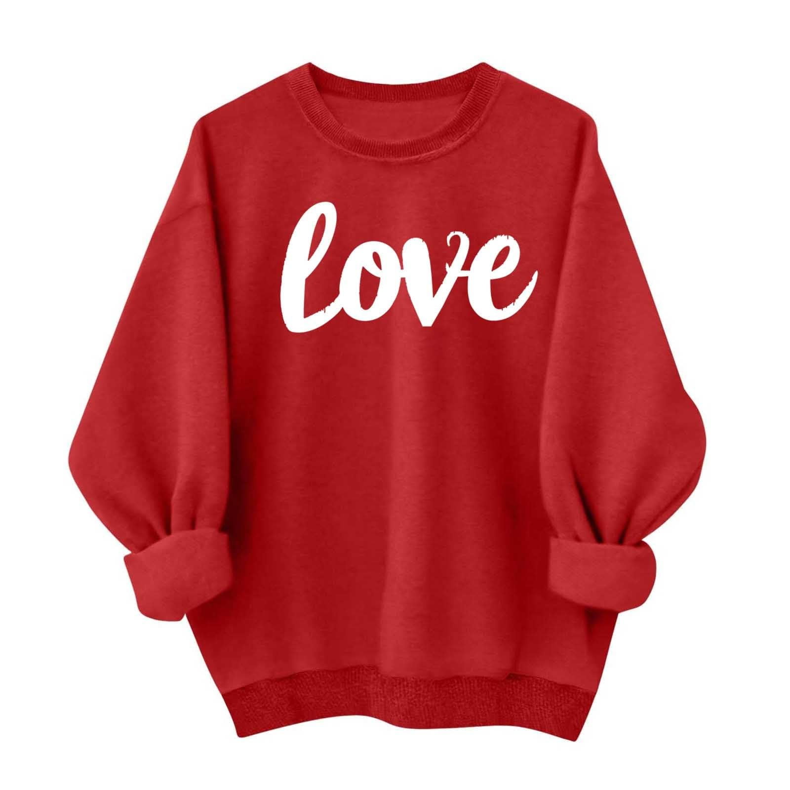 Aoiroe Womens Fall Tops Hoodies For Women Valentine Pullover Fall ...