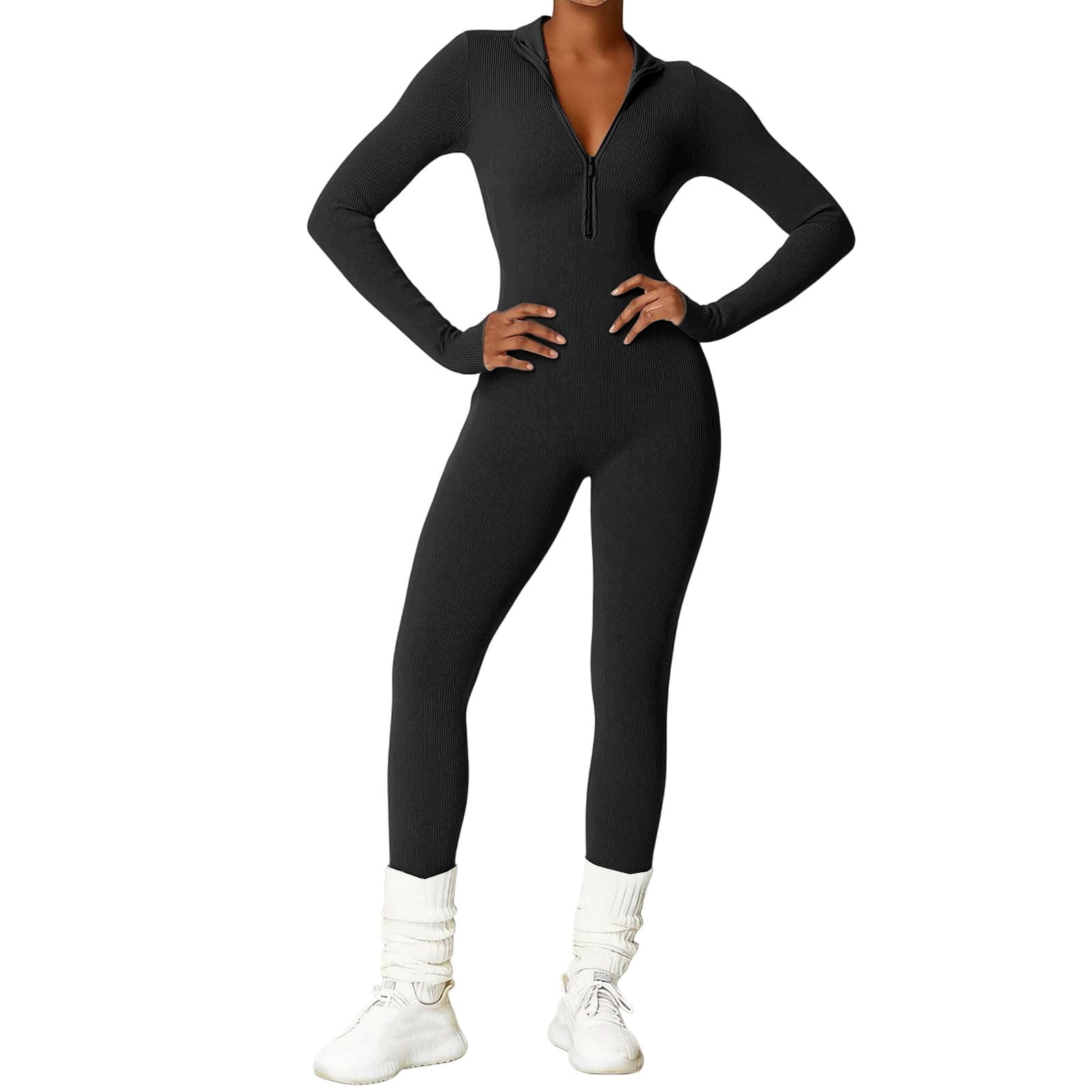 Aoiroe Yoga Outfits Compression Jumpsuits Winter Rompers one Piece ...