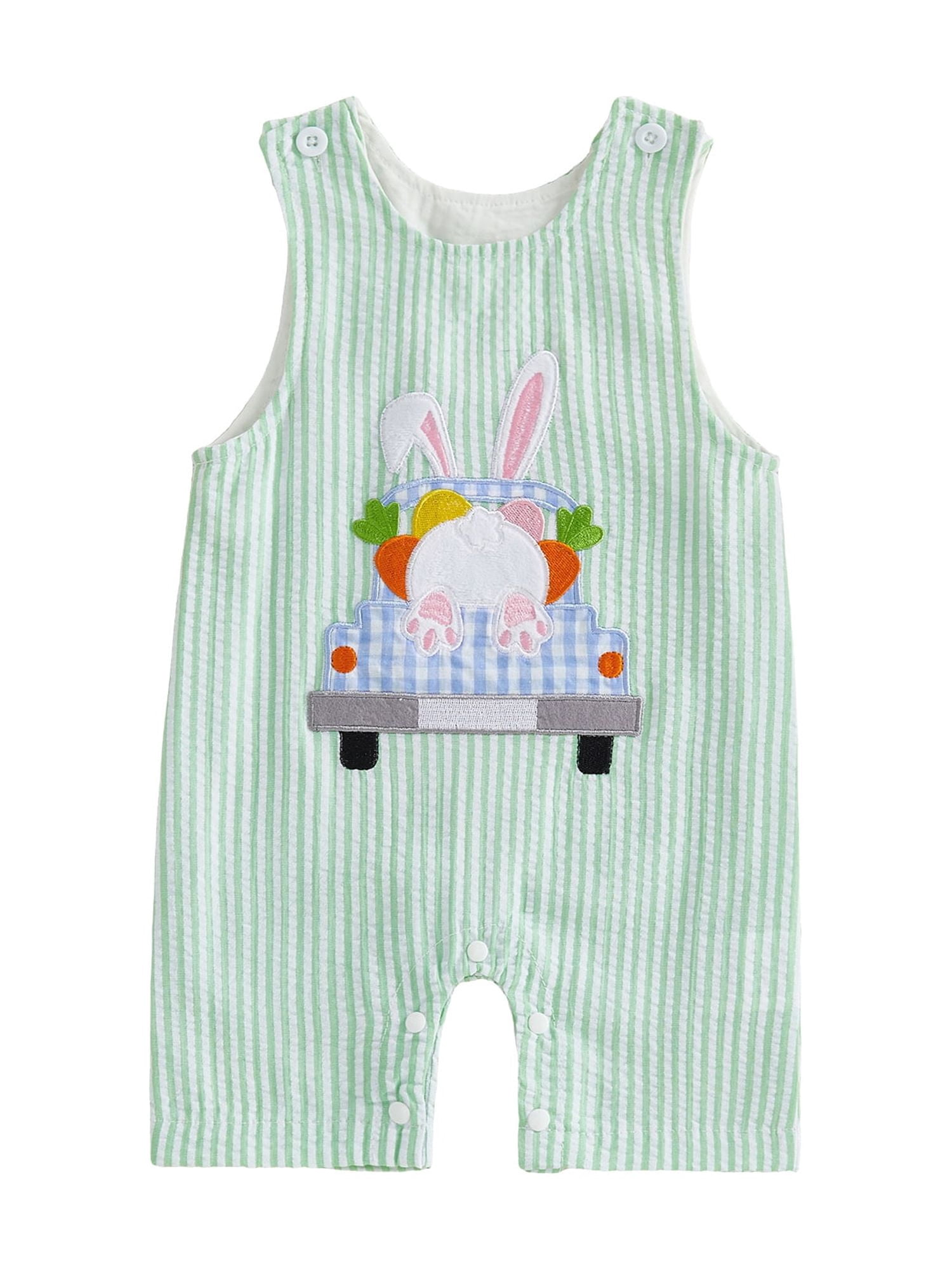 Aojekbee Baby Boy Easter Romper 0-18M Sleeveless Round Neck Bunny ...