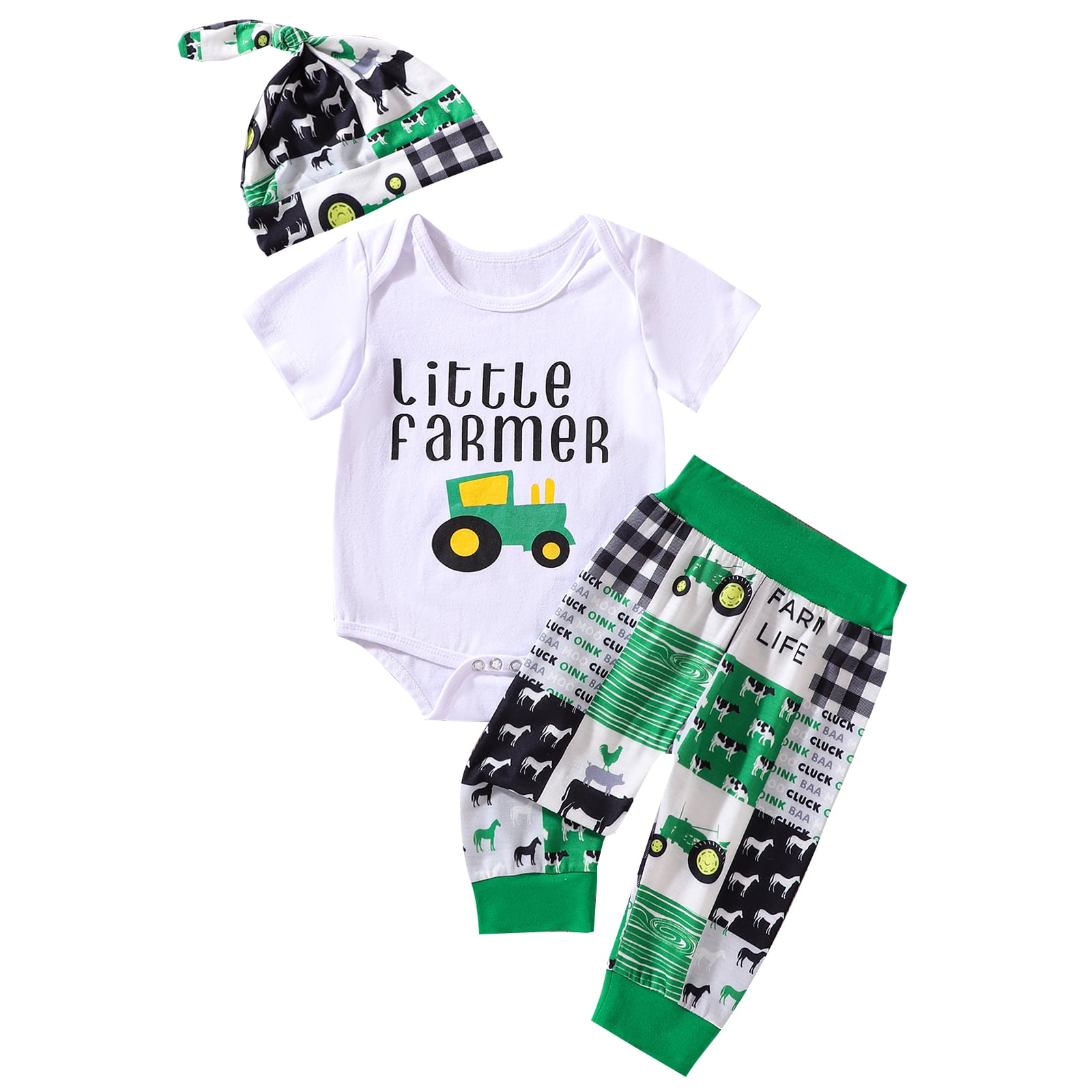 Aojekbee Baby Boys Outfit, Short Sleeve Letters Print Romper with Pants ...
