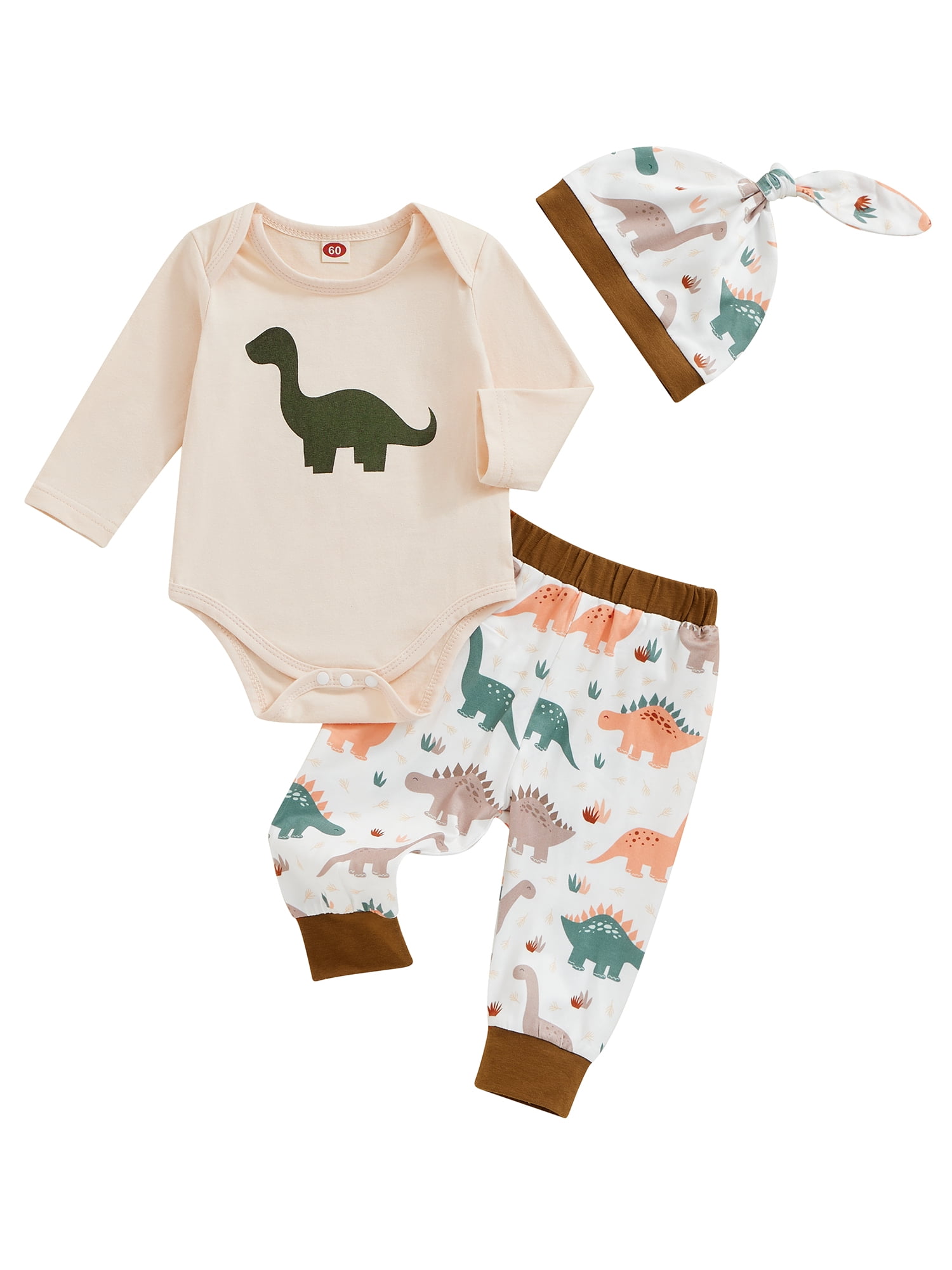 Aojekbee Baby Boys Pants Set, Dinosaur Print Long Sleeve Crew Neck ...