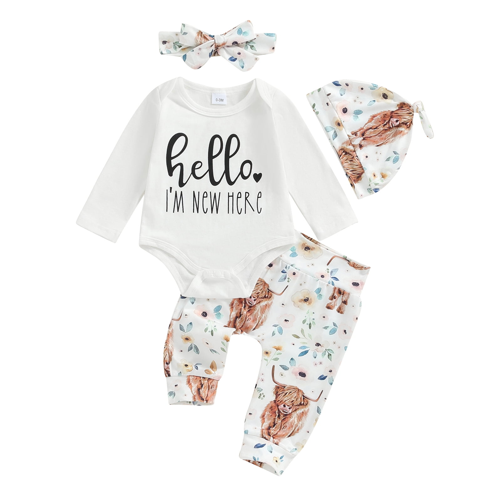 Aojekbee Baby Girl Fall Outfits Letter Print Crew Neck Long Sleeve ...