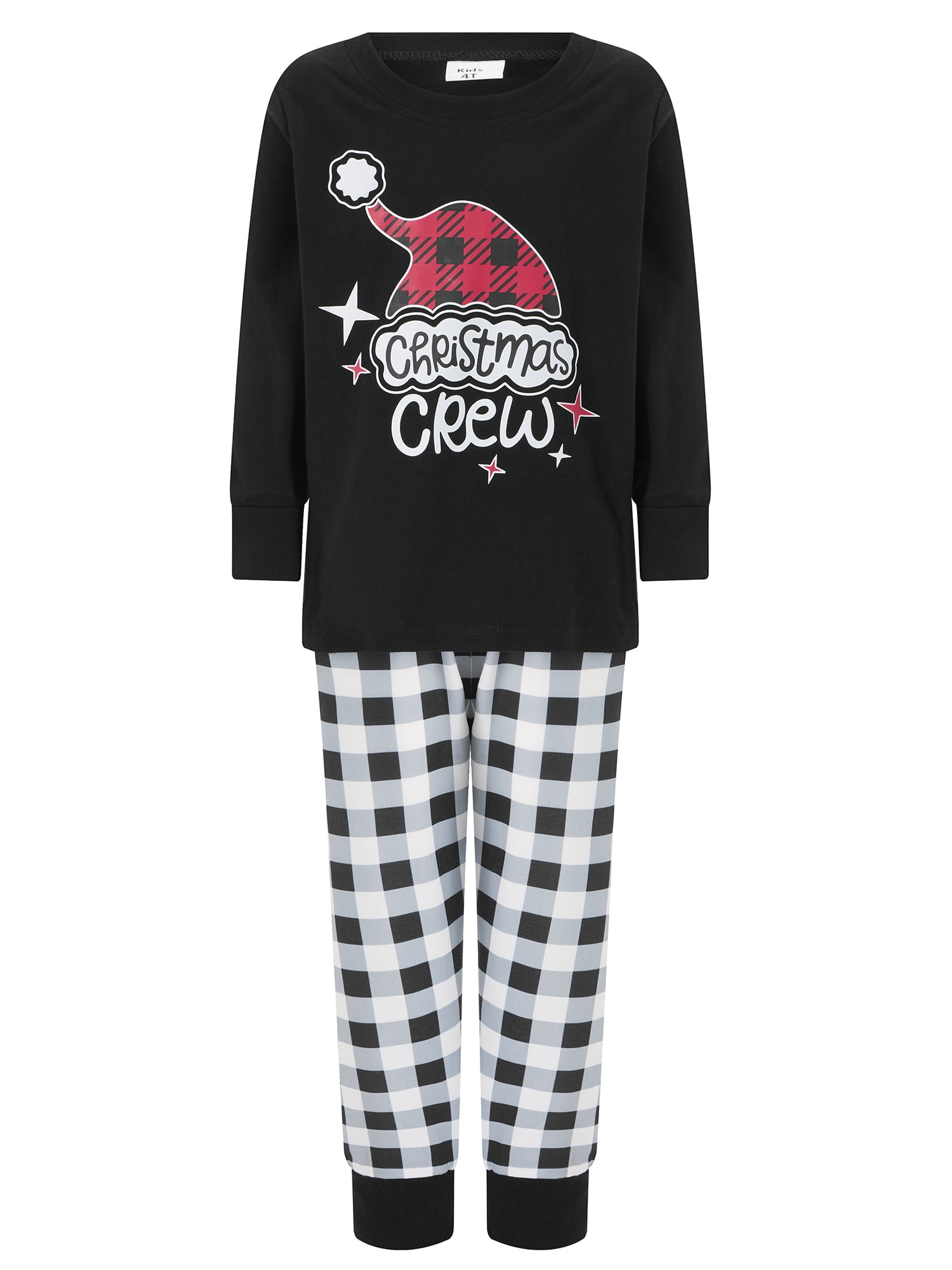 Aojekbee Christmas Pajamas for Family Long Sleeve Santa Hat Print Tops ...