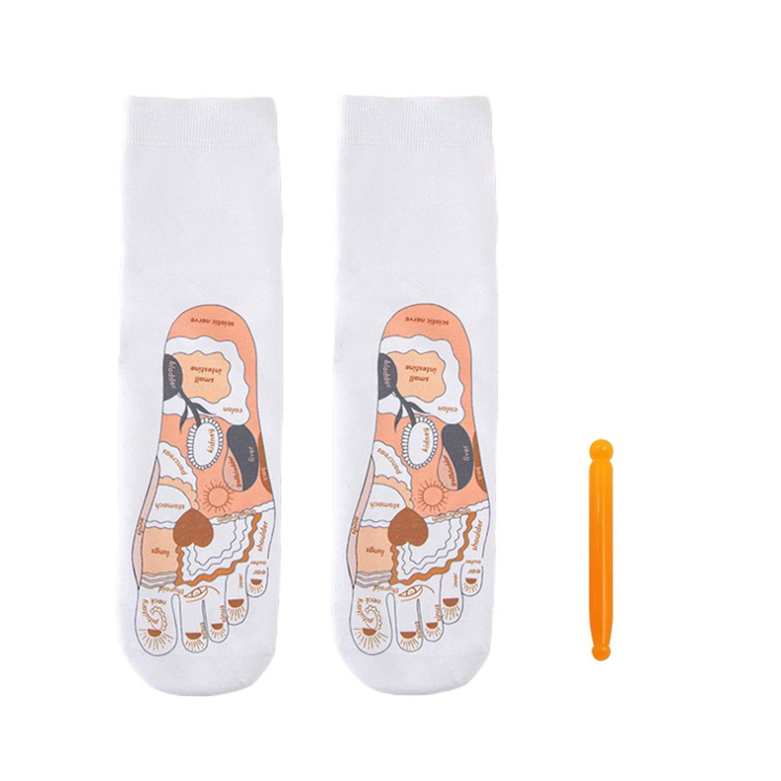 Aojekbee Foot Massage Socks, Soft Acupuncture Reflexology Socks Long ...